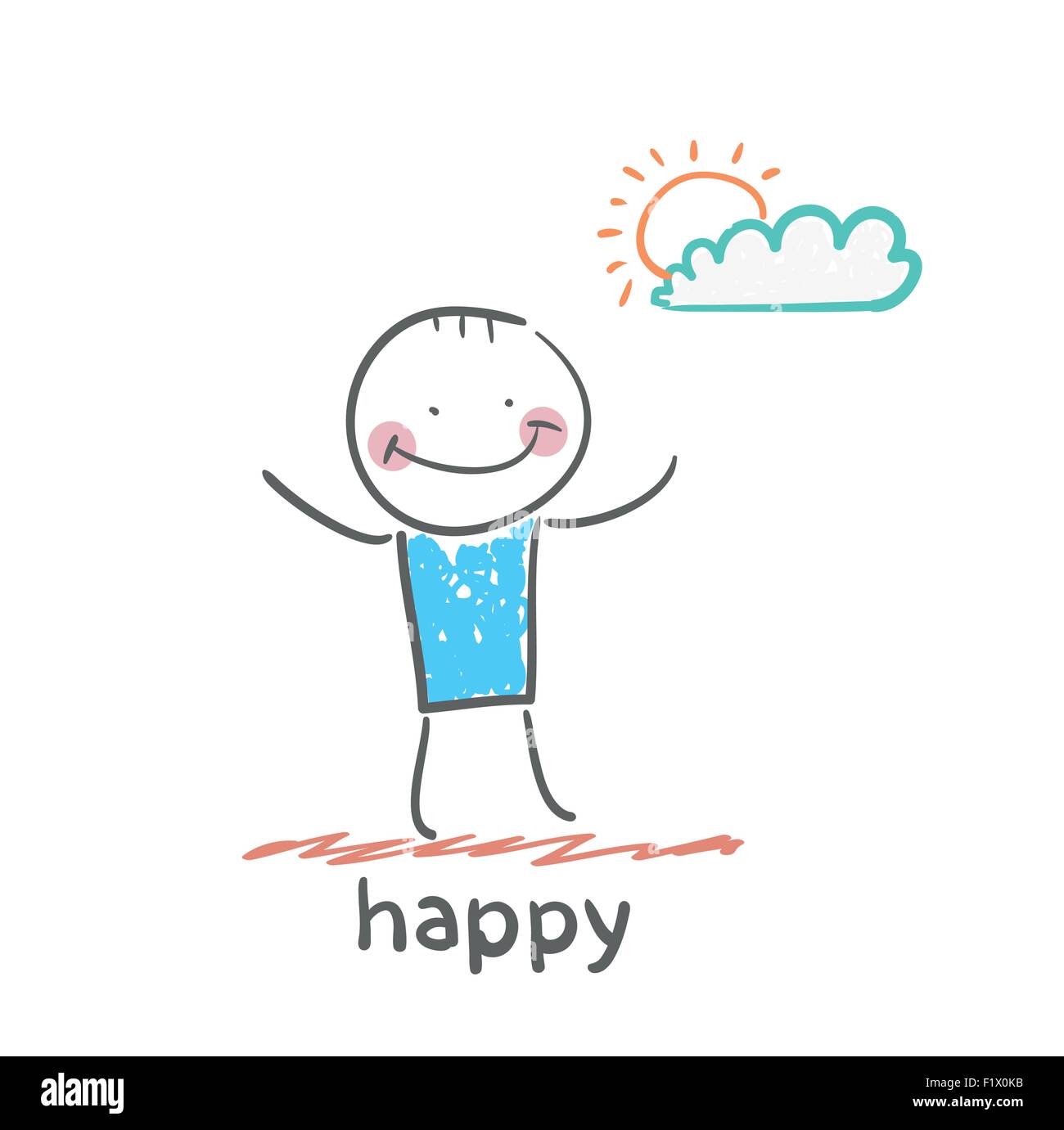 happy. Fun cartoon style illustration. The situation of life Stock ...