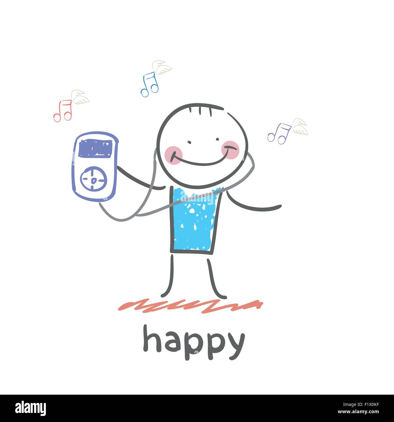 happy. Fun cartoon style illustration. The situation of life Stock ...