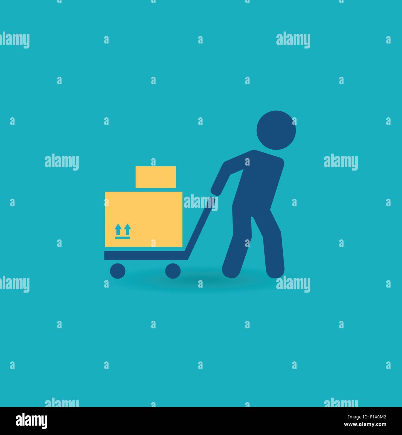 loader with cart icon. Flat modern style vector design Stock Vector ...