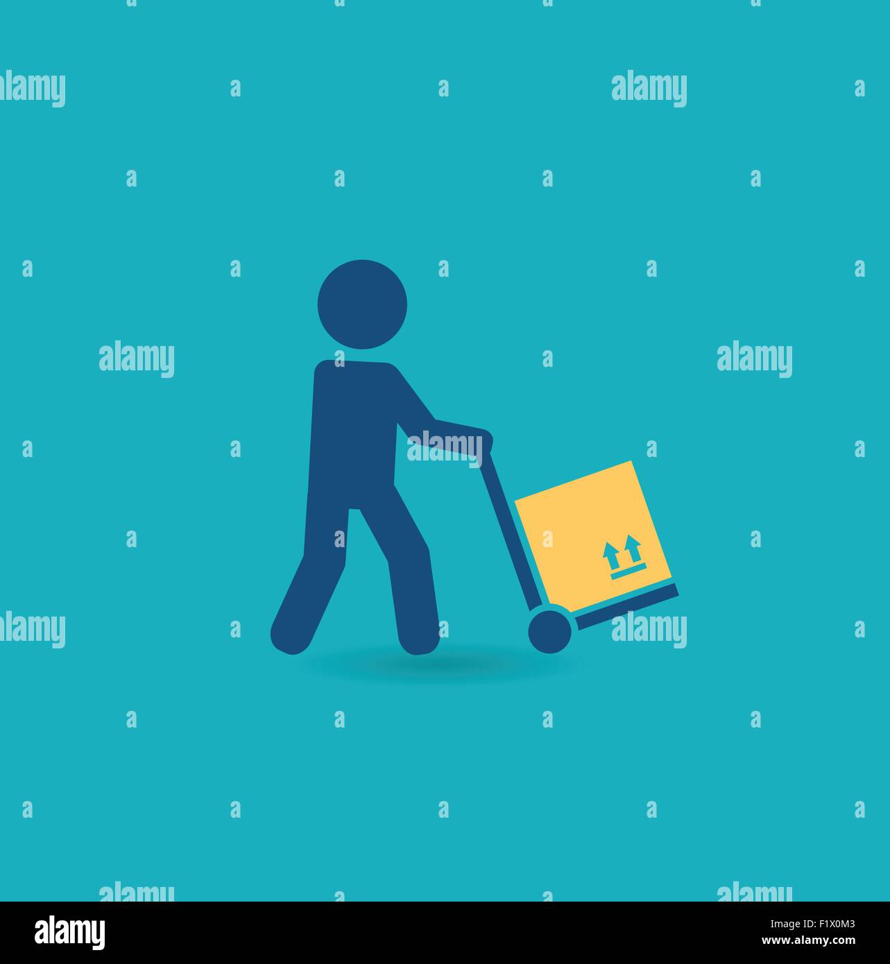 loader with cart icon. Flat modern style vector design Stock Vector ...