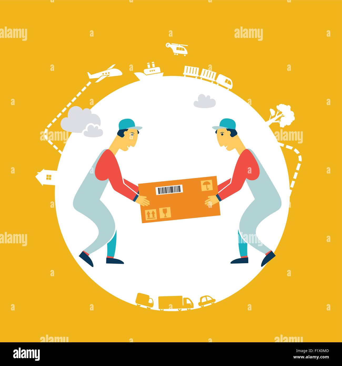 loader bears box icon. Flat modern style vector design Stock Vector ...
