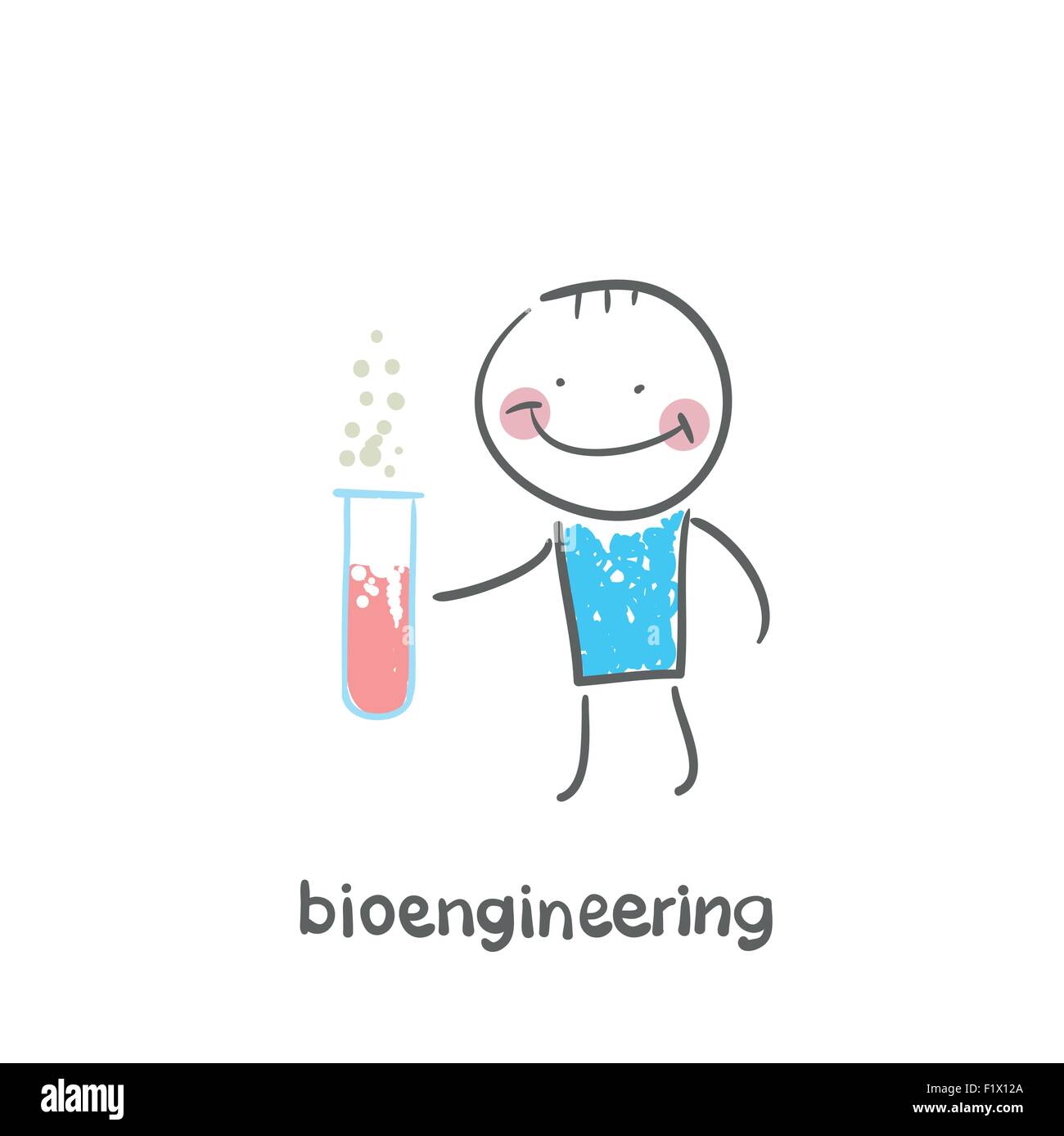 bioengineer . Fun cartoon style illustration. The situation of life ...
