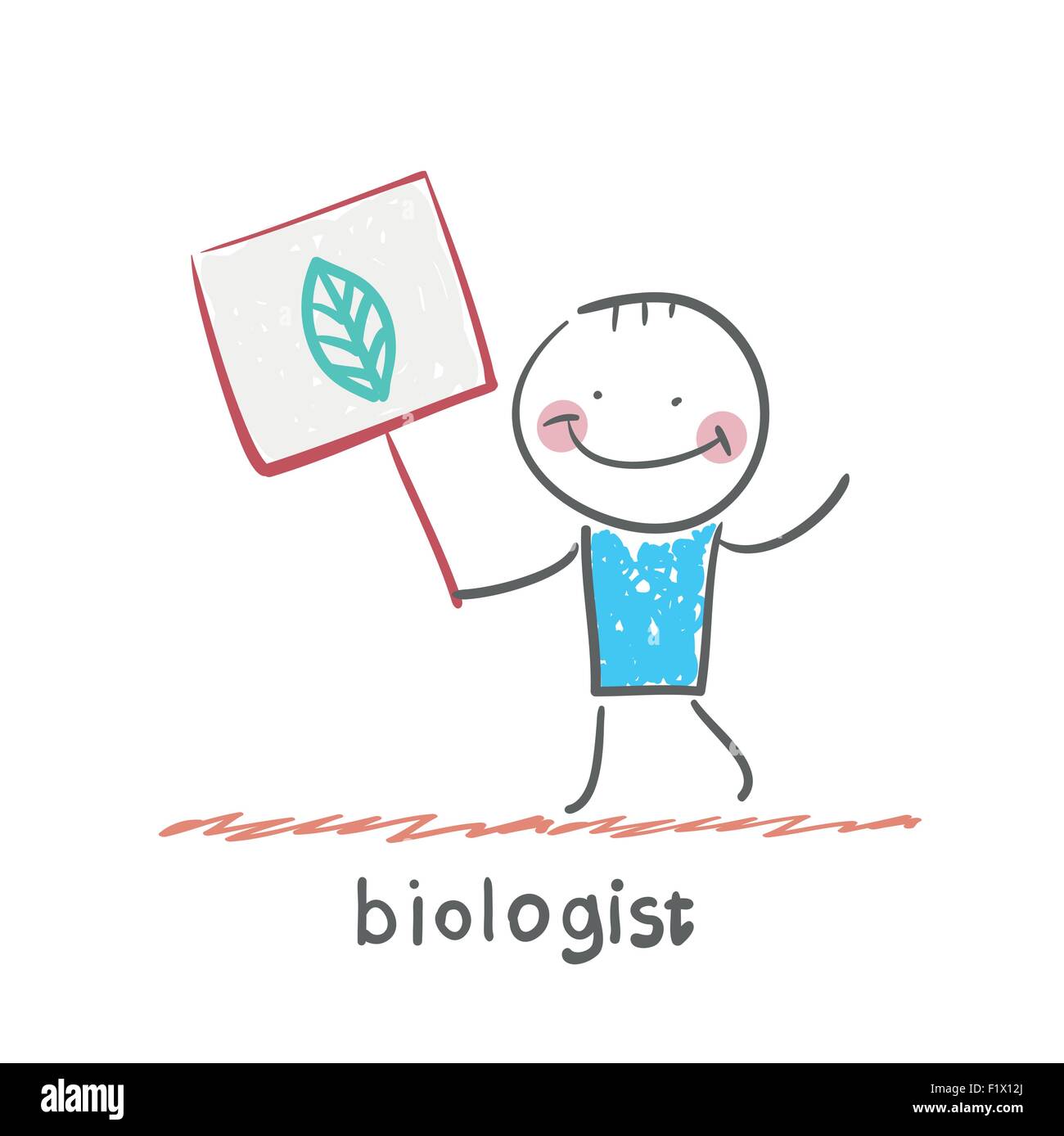 biologist. Fun cartoon style illustration. The situation of life Stock ...