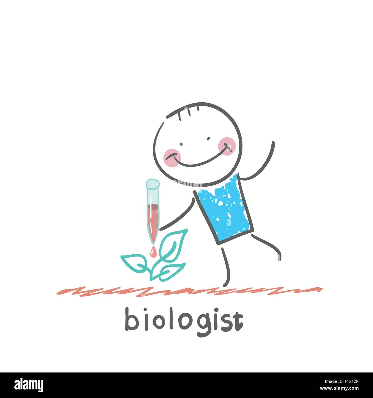 biologist. Fun cartoon style illustration. The situation of life Stock ...