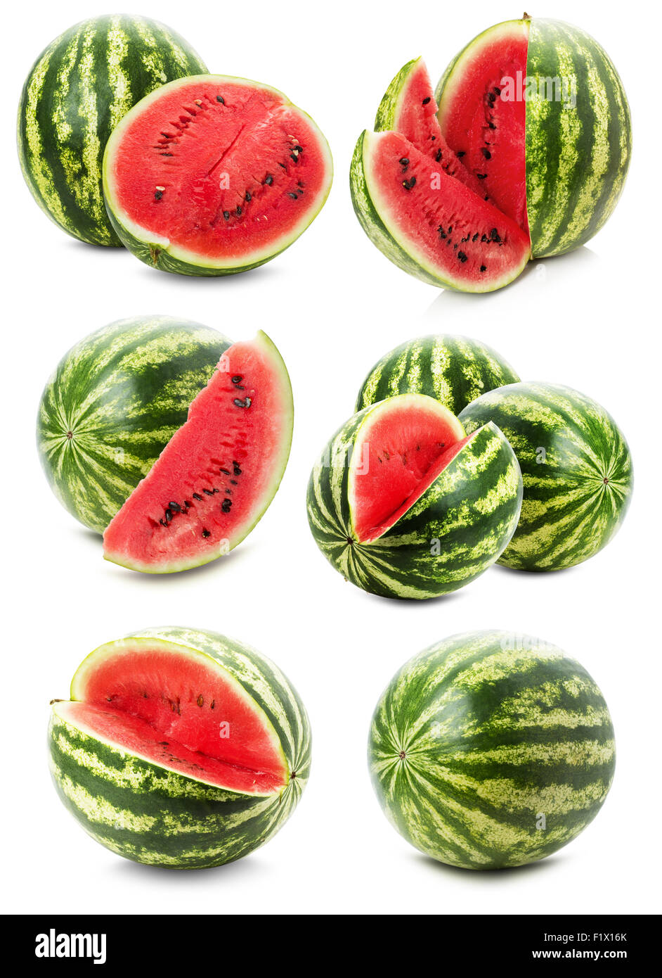 set of watermelons isolated on the white background Stock Photo - Alamy