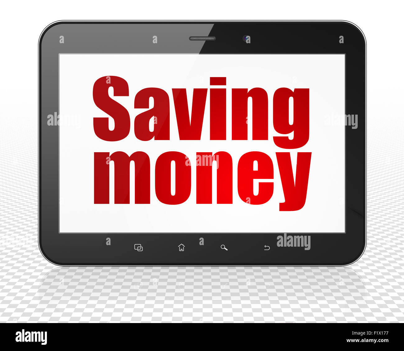 Finance concept: Tablet Pc Computer with Saving Money on display Stock ...