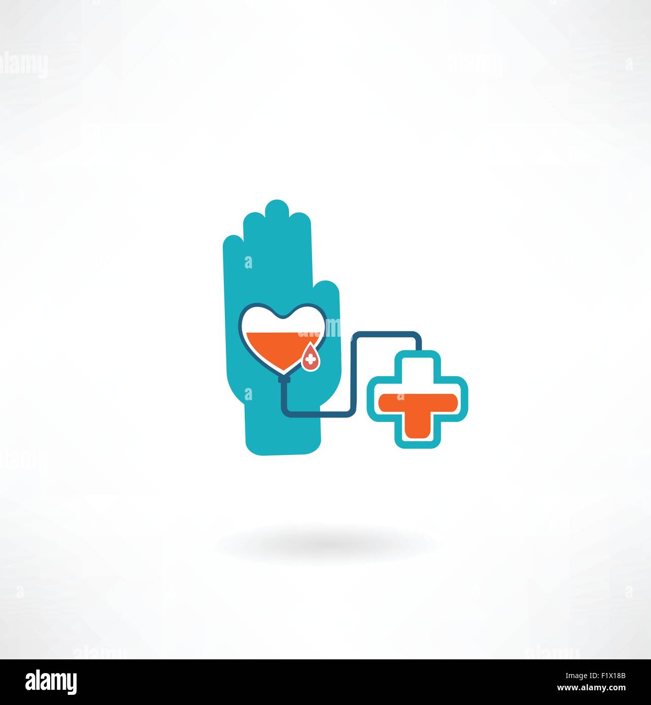 hand with heart, blood transfusions in the crosshairs icon Stock Vector ...