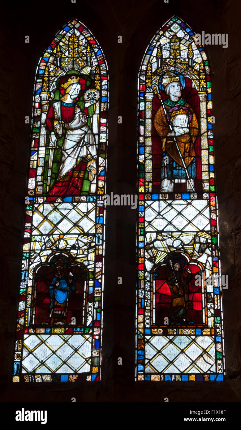 Medieval stained glass, St. Mary`s Church, Kempsey, Worcestershire ...