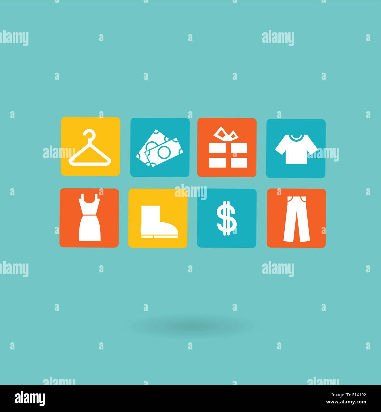 16 icons set. Shopping, Euro. Flat modern style vector design Stock ...