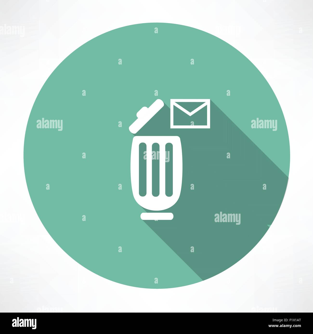 trash can with a message icon. Flat modern style vector illustration ...