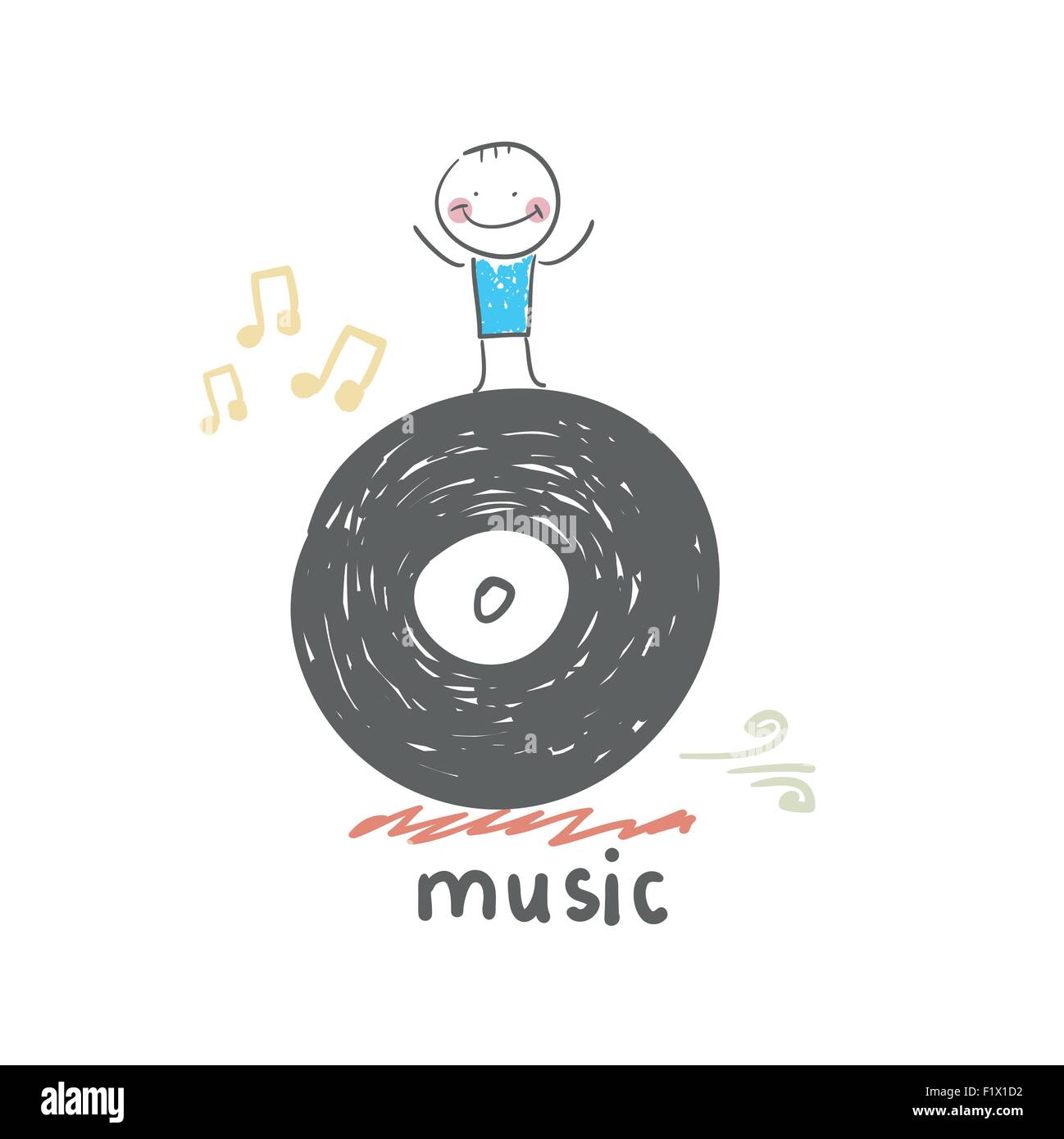 music. Fun cartoon style illustration. The situation of life Stock ...