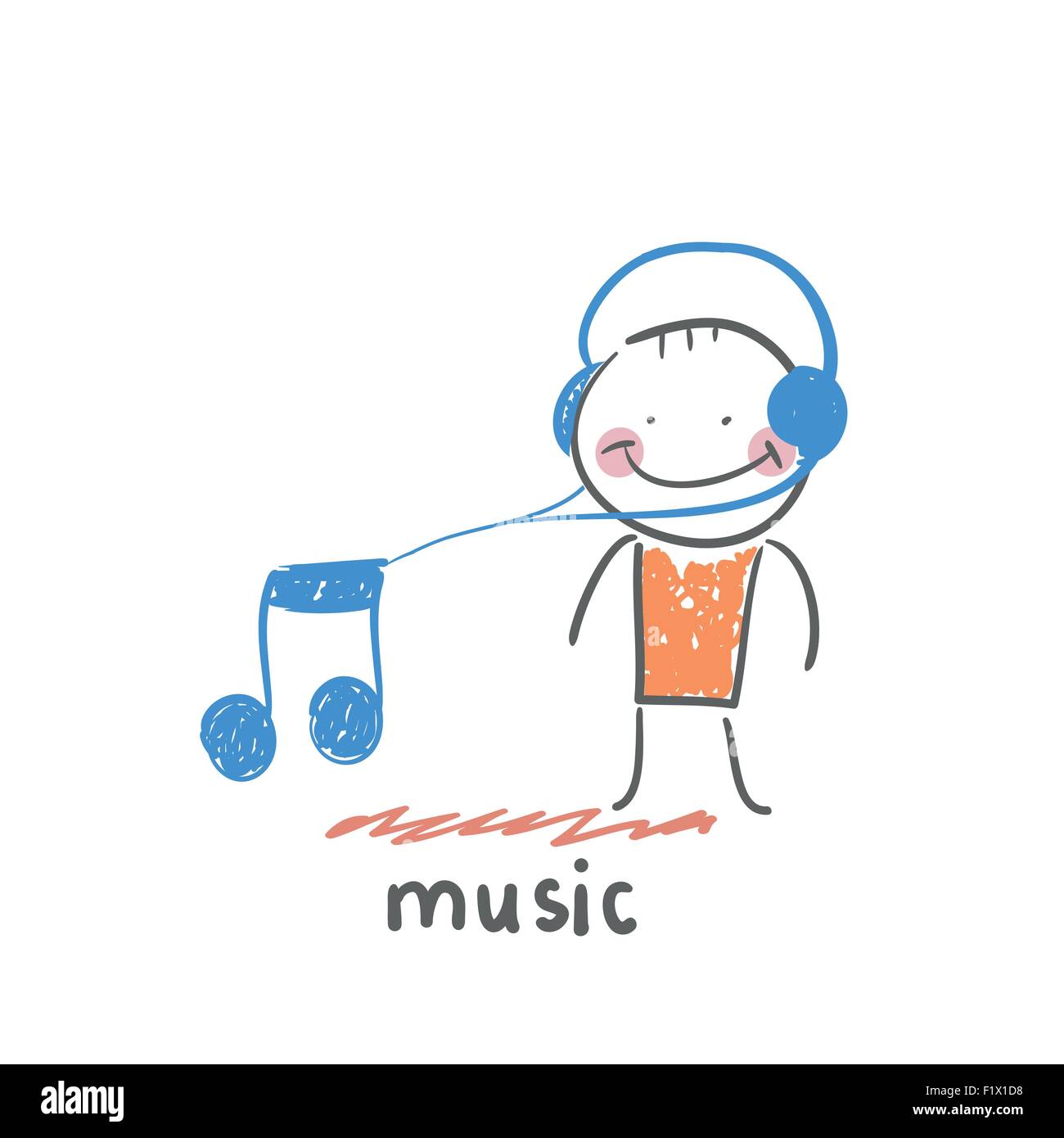 music. Fun cartoon style illustration. The situation of life Stock ...