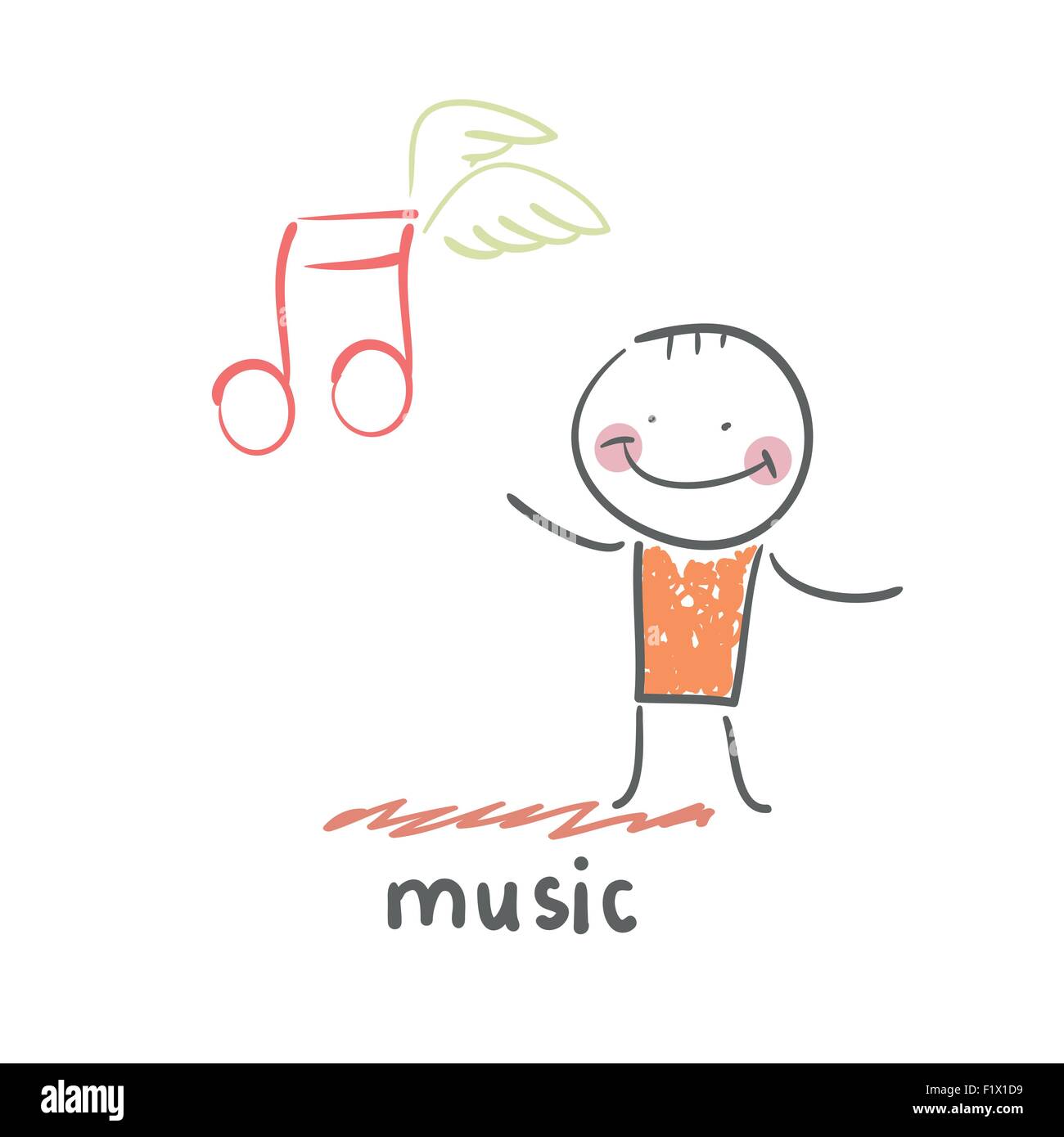 music. Fun cartoon style illustration. The situation of life Stock ...