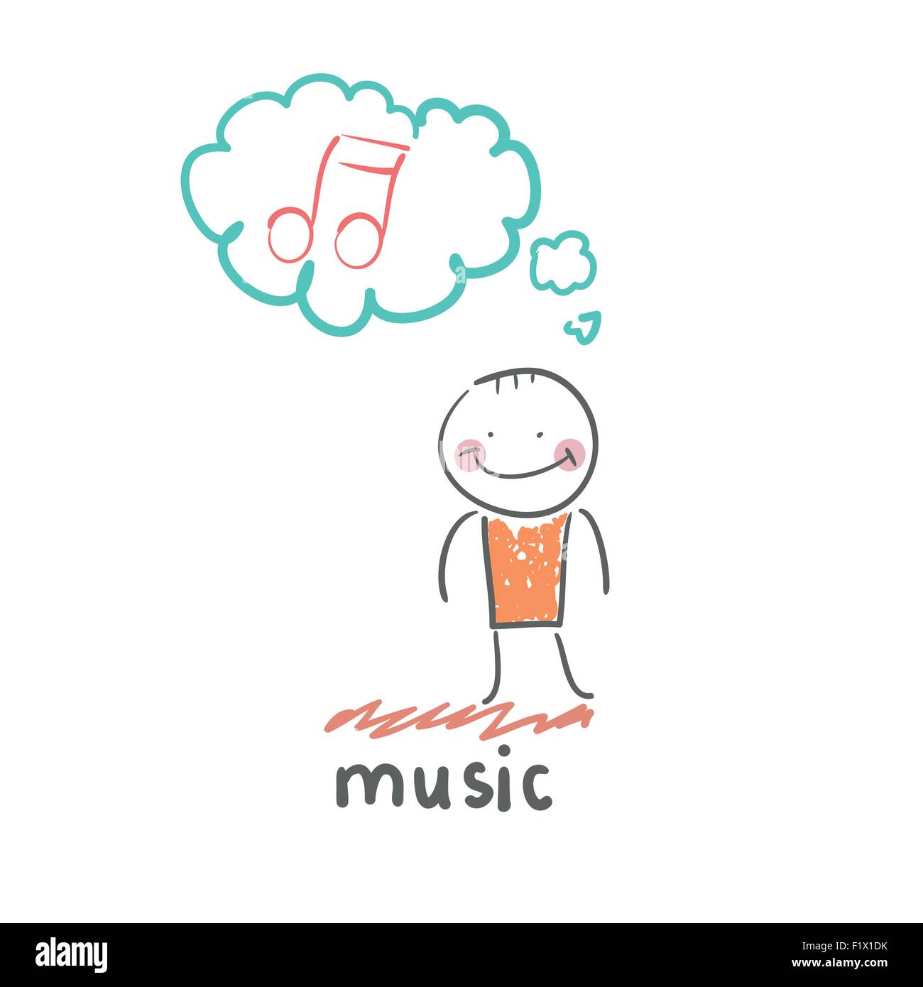 music. Fun cartoon style illustration. The situation of life Stock ...