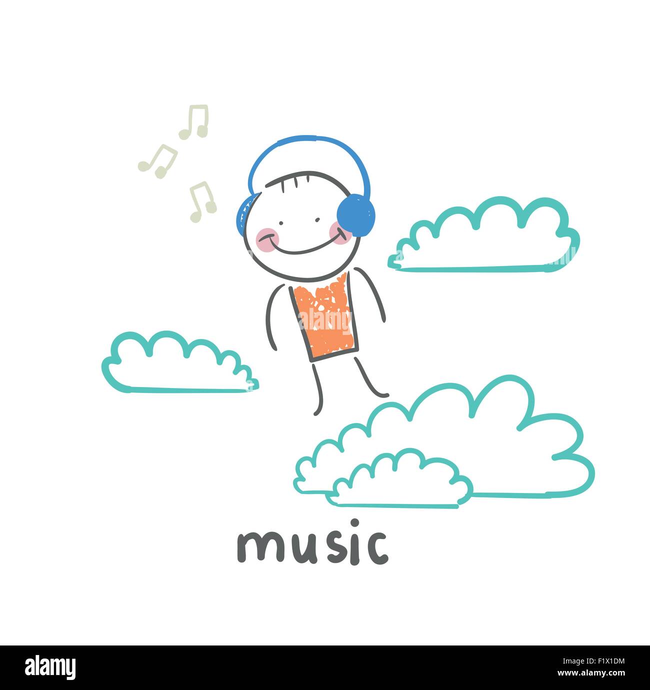 music. Fun cartoon style illustration. The situation of life Stock ...