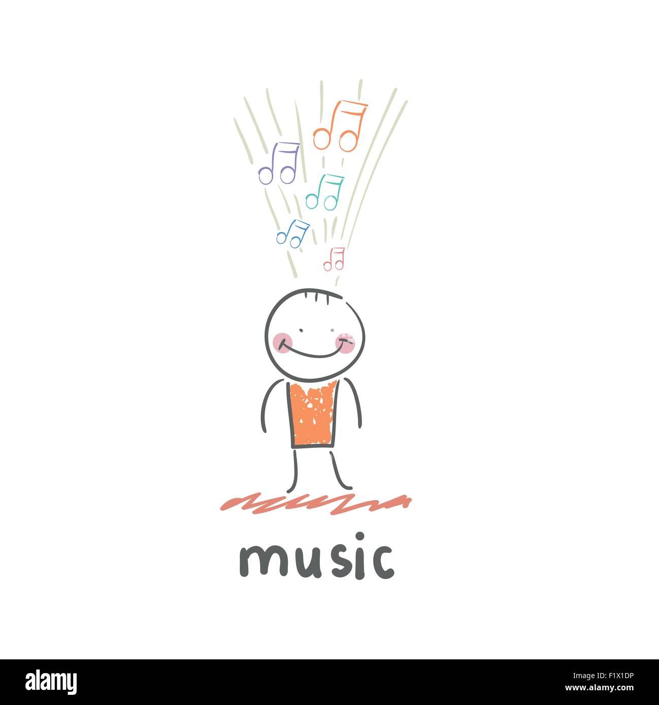 music. Fun cartoon style illustration. The situation of life Stock ...
