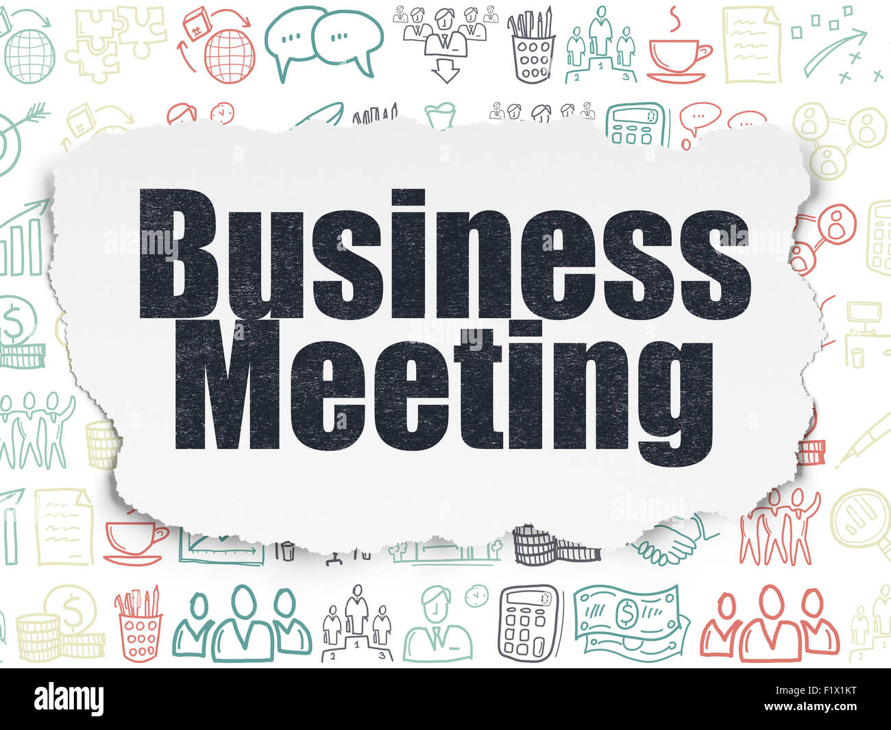 Finance concept: Business Meeting on Torn Paper background Stock Photo ...