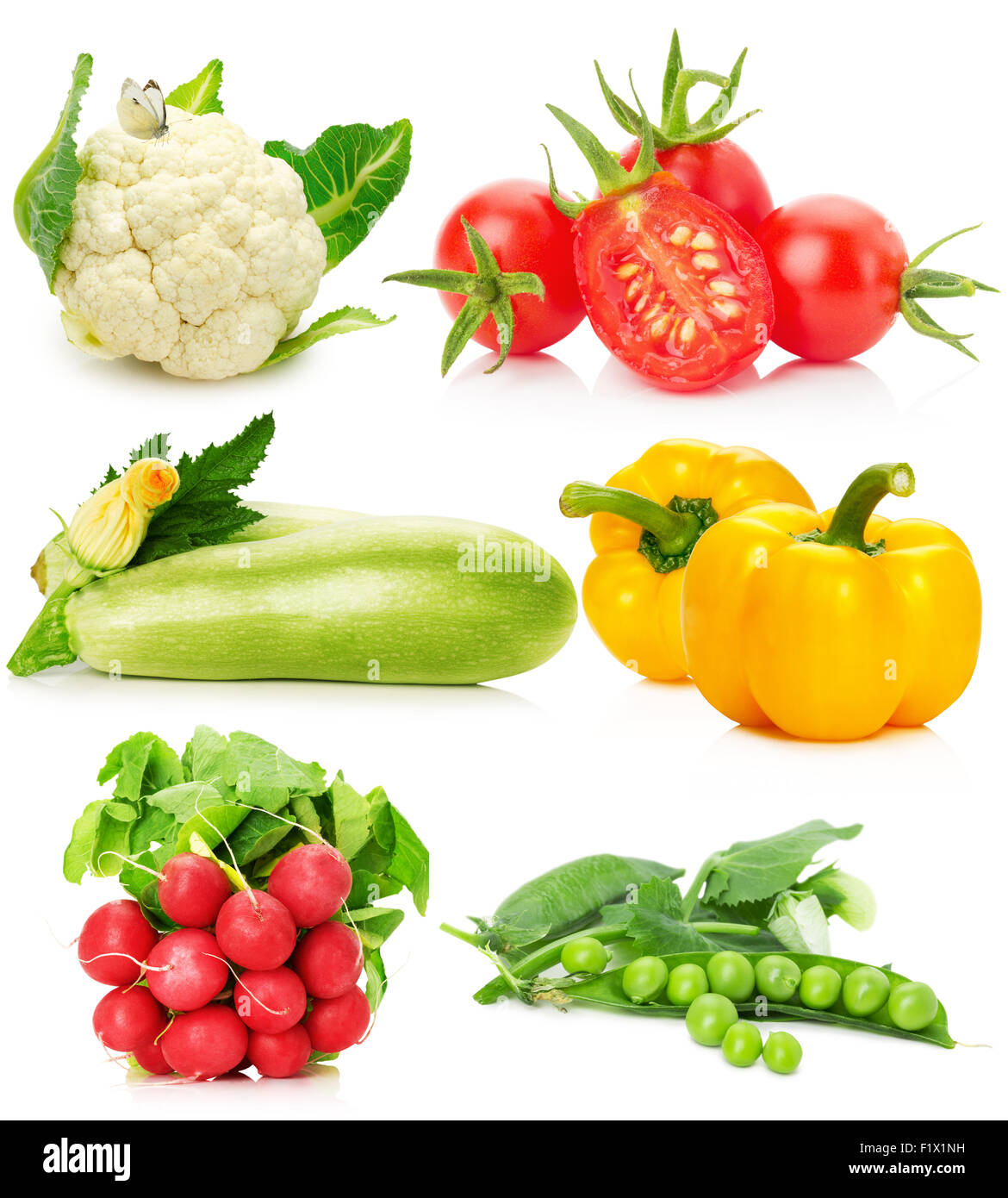collection of vegetables isolated on the white background Stock Photo ...