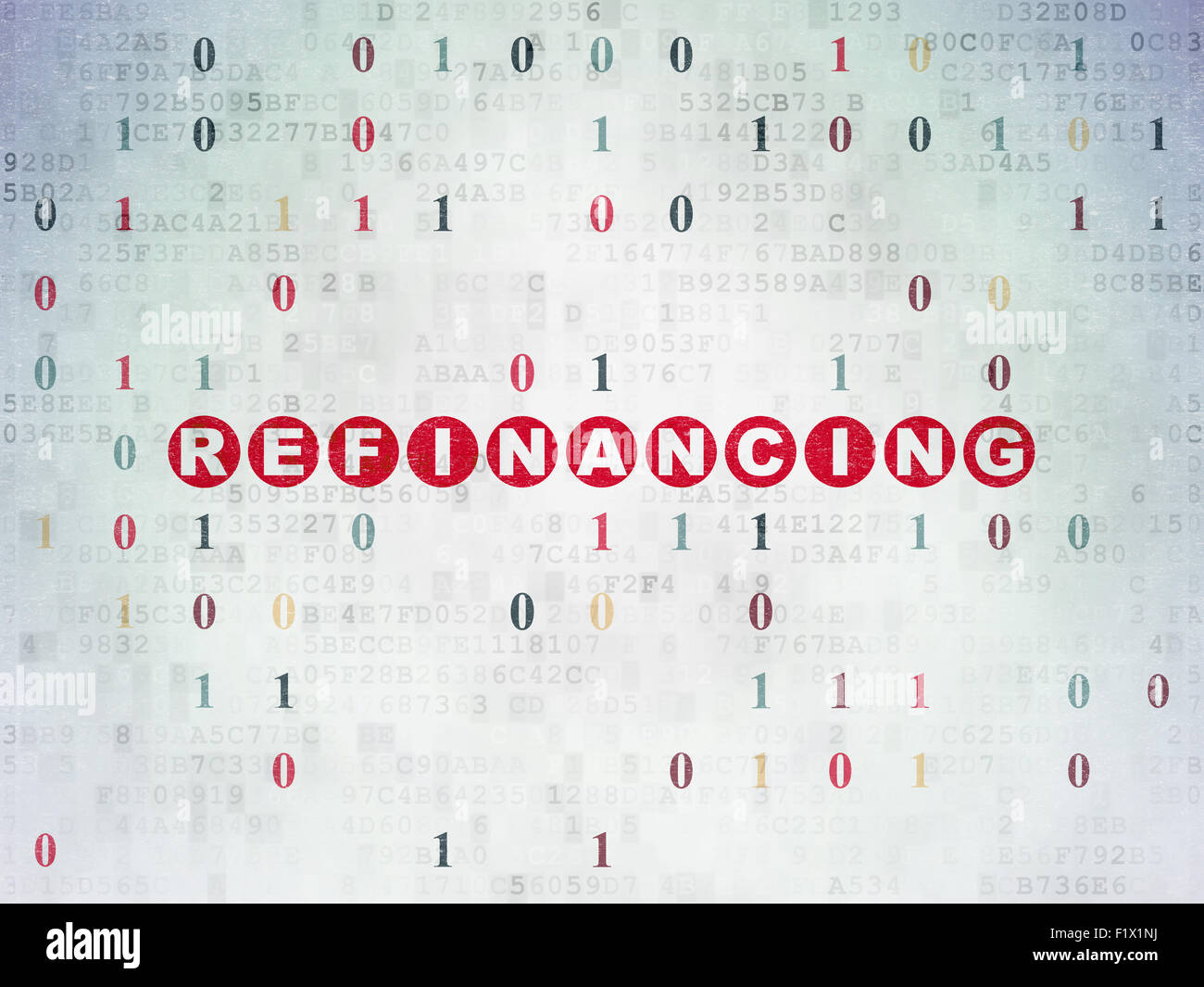 Finance concept: Refinancing on Digital Paper background Stock Photo ...