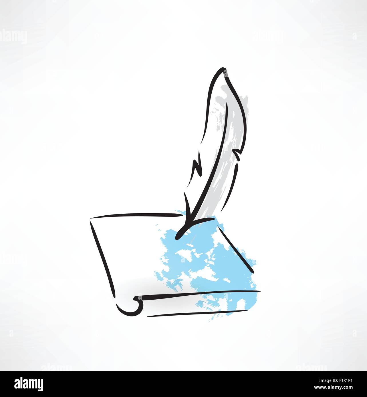 feather and paper grunge icon Stock Vector Image & Art - Alamy