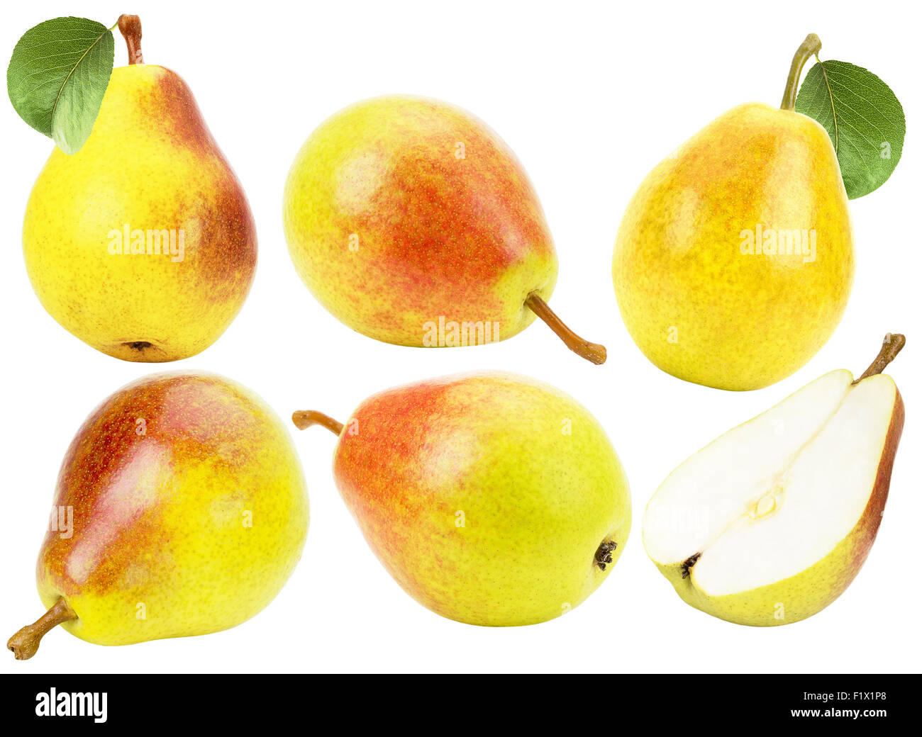 set of pears isolated on the white background Stock Photo - Alamy
