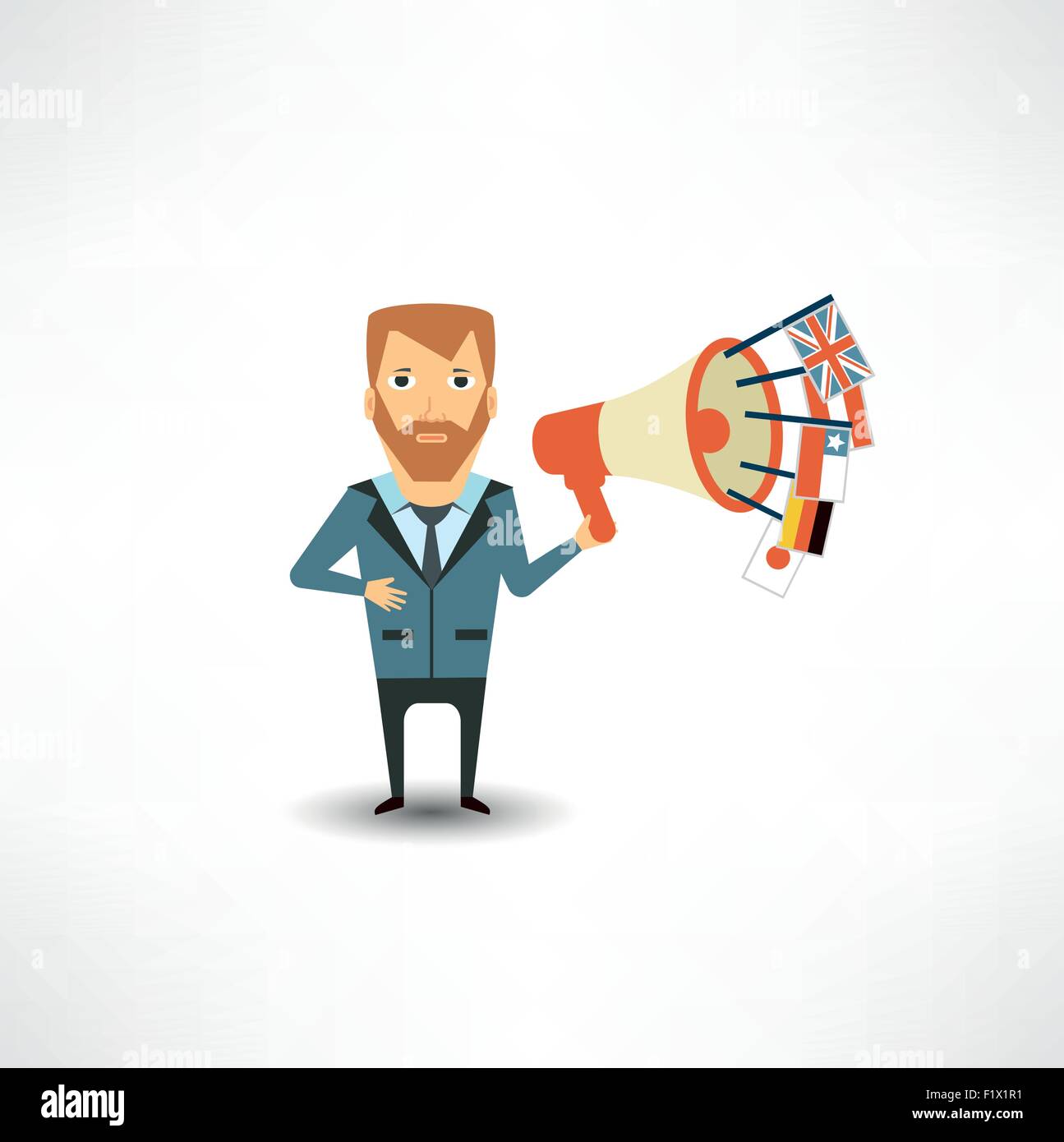 translator says in speaker Stock Vector Image & Art - Alamy