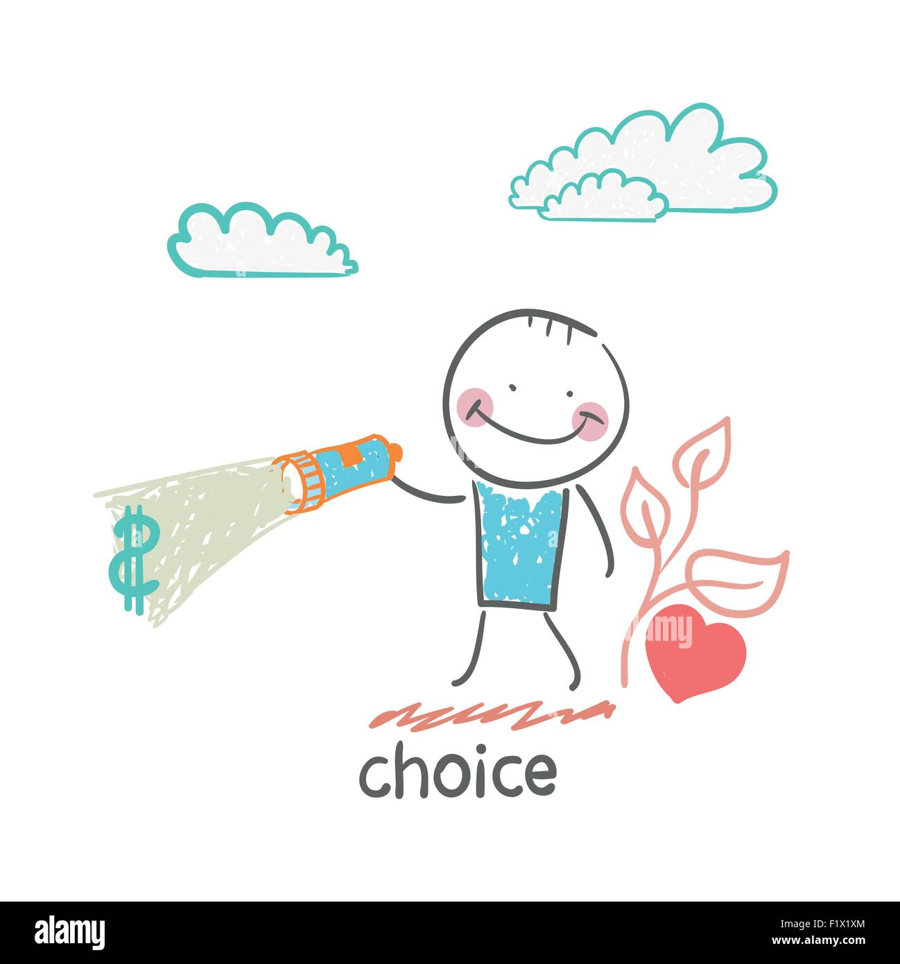 choice. Fun cartoon style illustration. The situation of life Stock ...