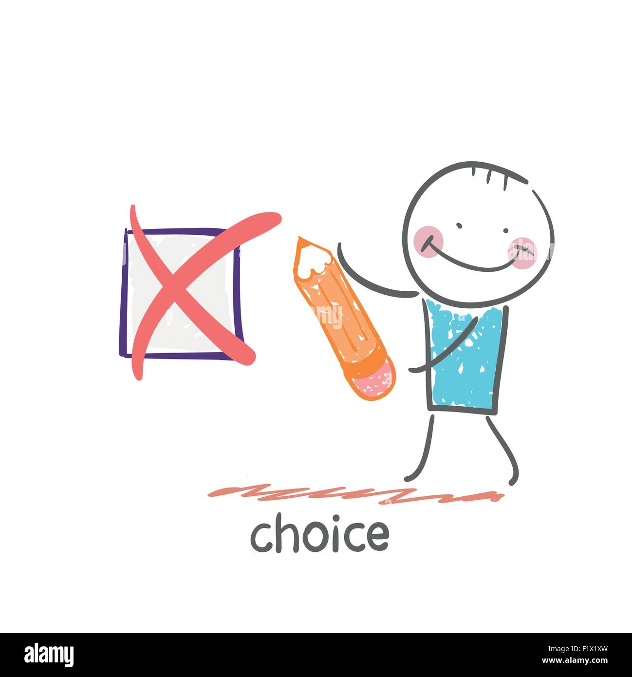choice. Fun cartoon style illustration. The situation of life Stock ...