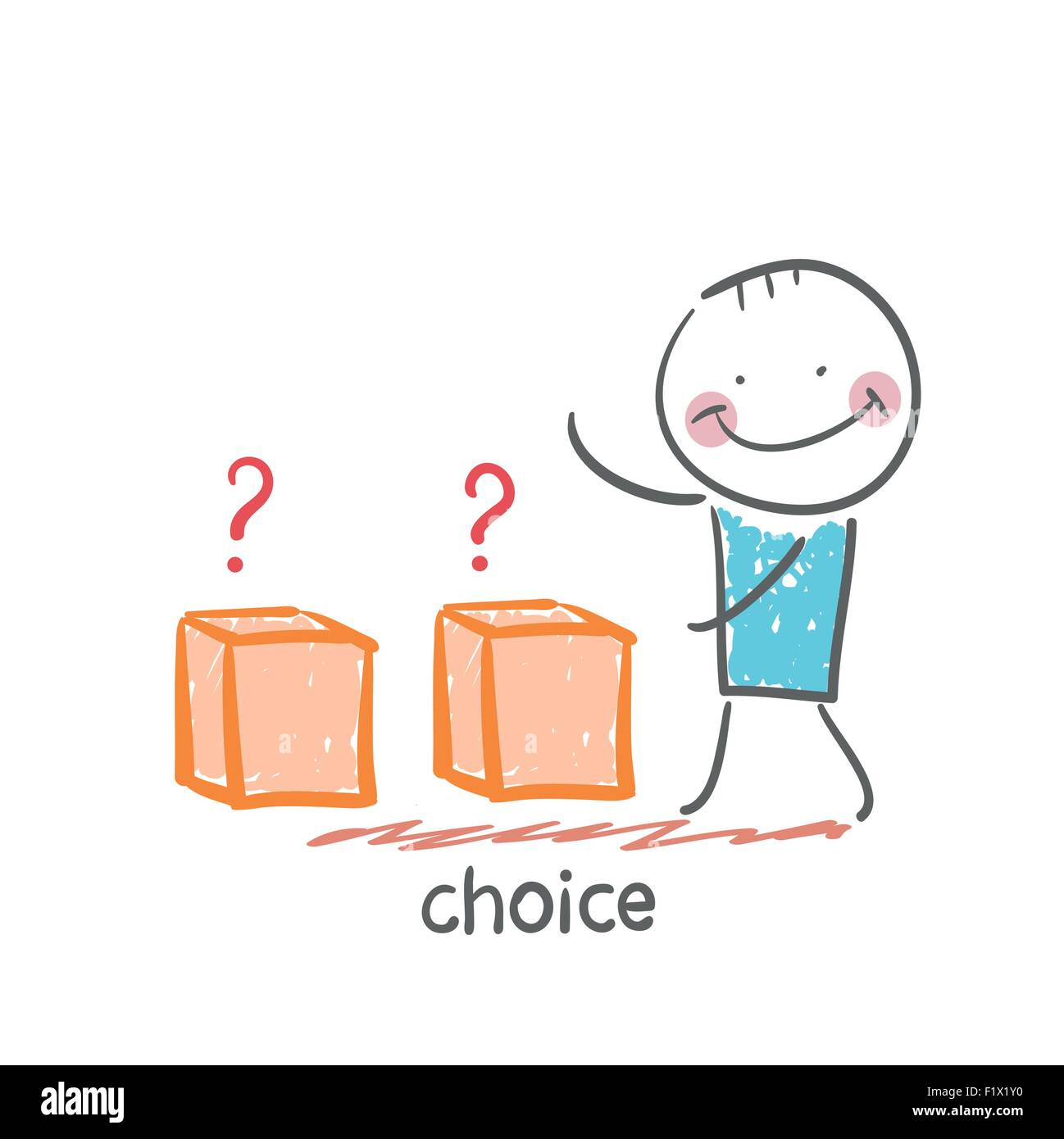 choice. Fun cartoon style illustration. The situation of life Stock ...