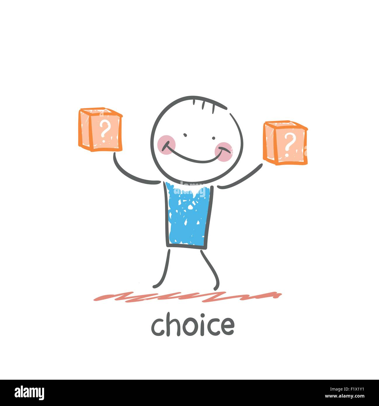 choice. Fun cartoon style illustration. The situation of life Stock ...