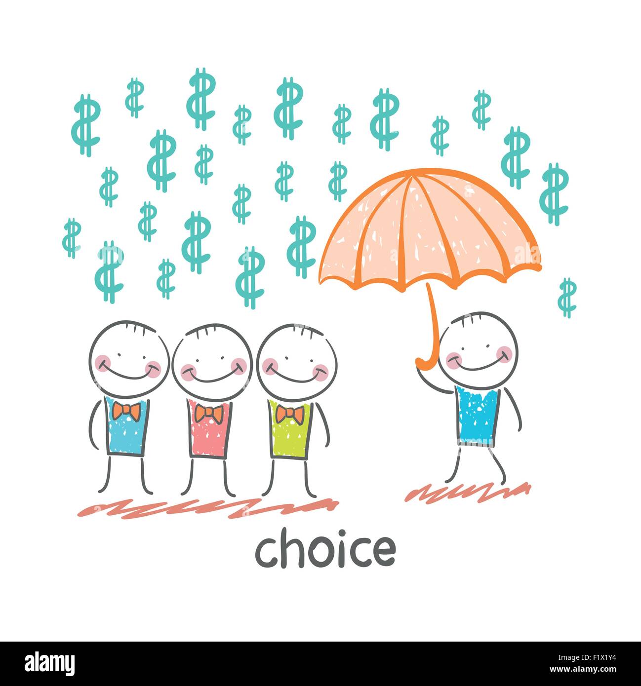choice. Fun cartoon style illustration. The situation of life Stock ...