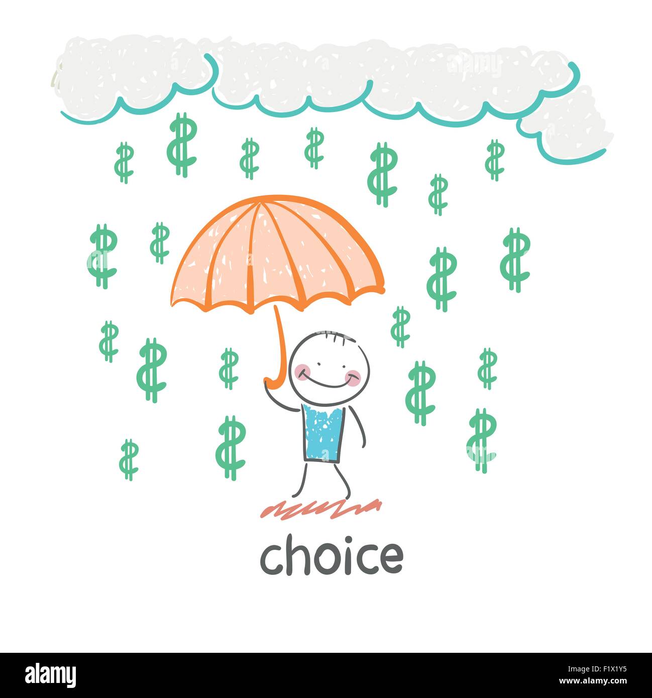 choice. Fun cartoon style illustration. The situation of life Stock ...