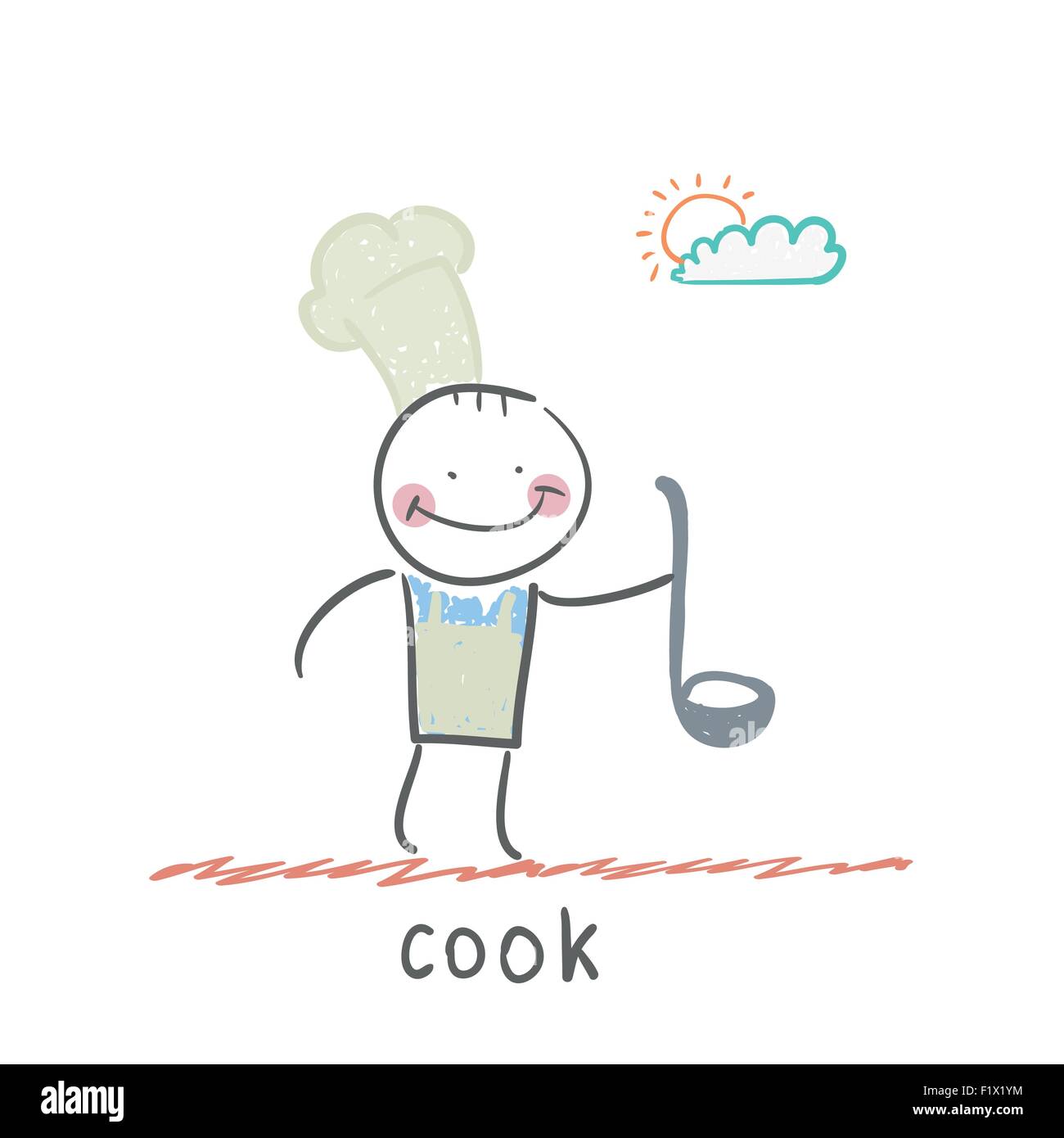 cook. Fun cartoon style illustration. The situation of life Stock ...