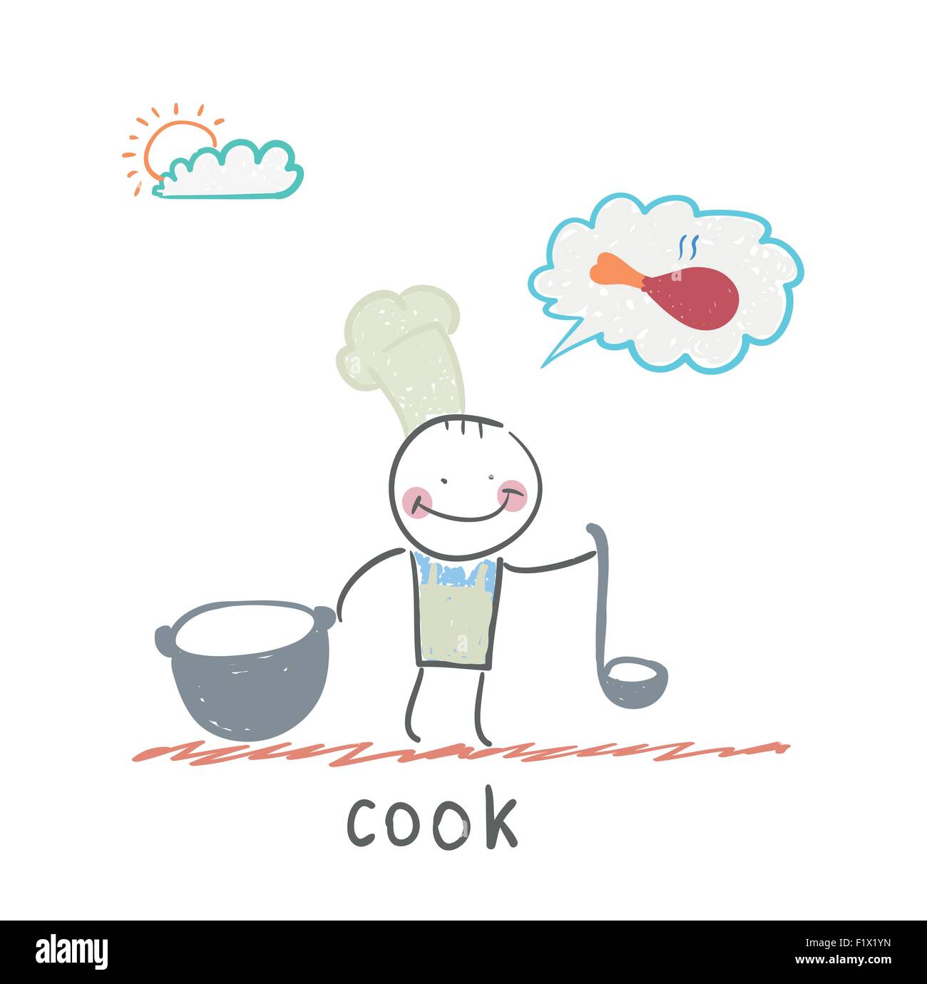 Cook fun cartoon style illustration Cut Out Stock Images & Pictures - Alamy