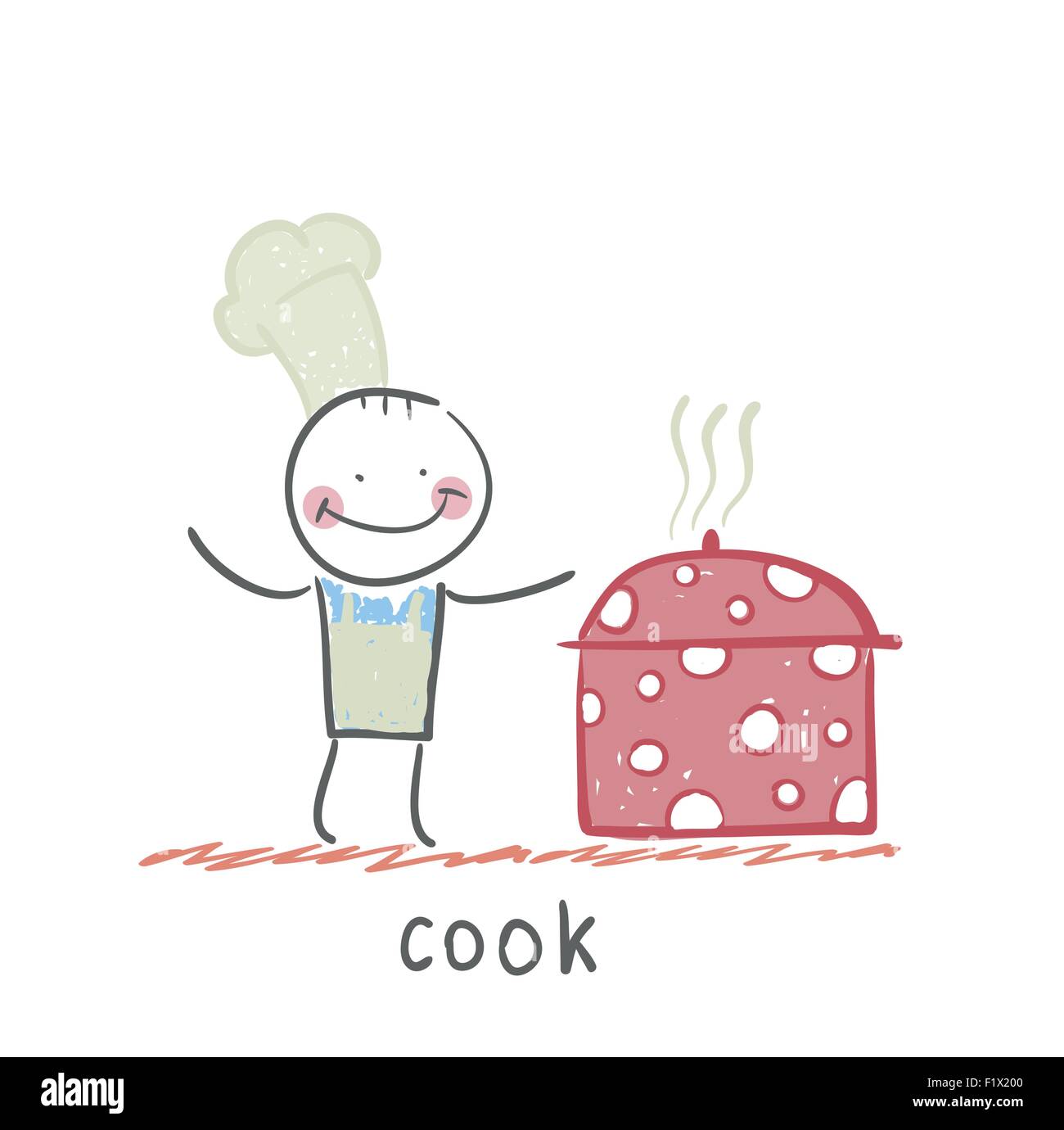 cook. Fun cartoon style illustration. The situation of life Stock ...