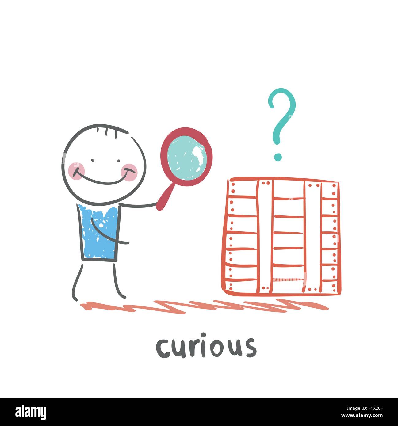 curious. Fun cartoon style illustration. The situation of life Stock ...