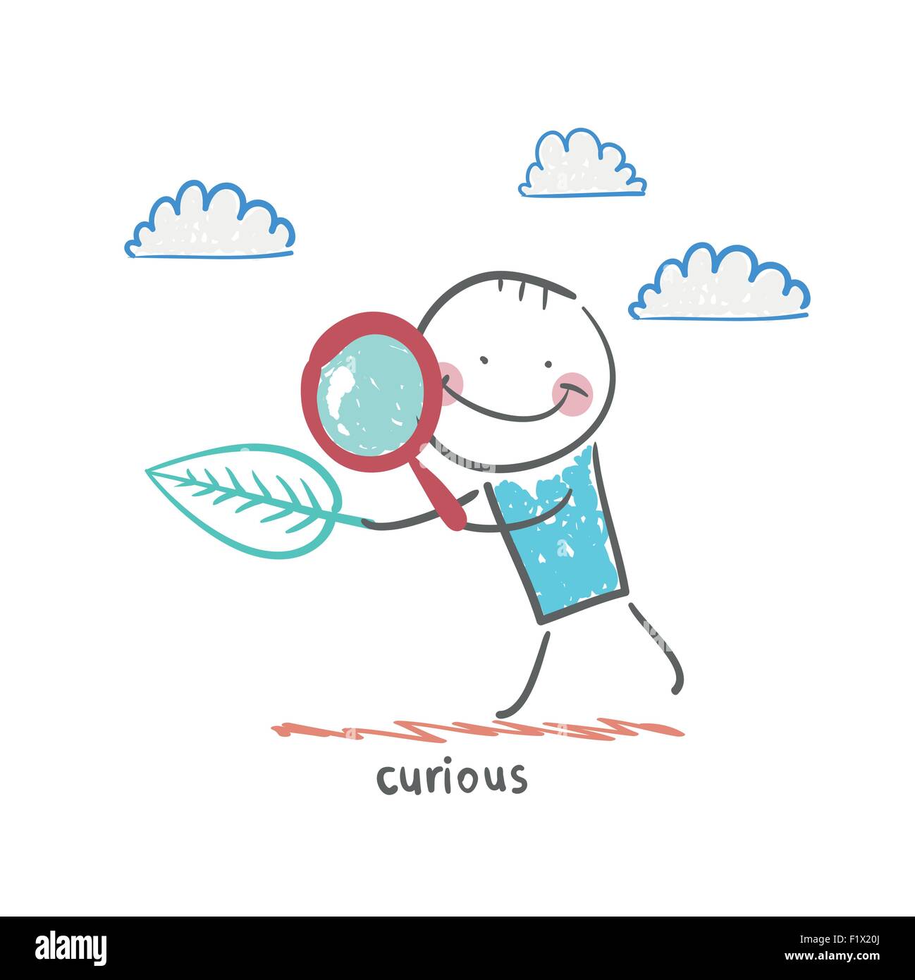 curious. Fun cartoon style illustration. The situation of life Stock ...