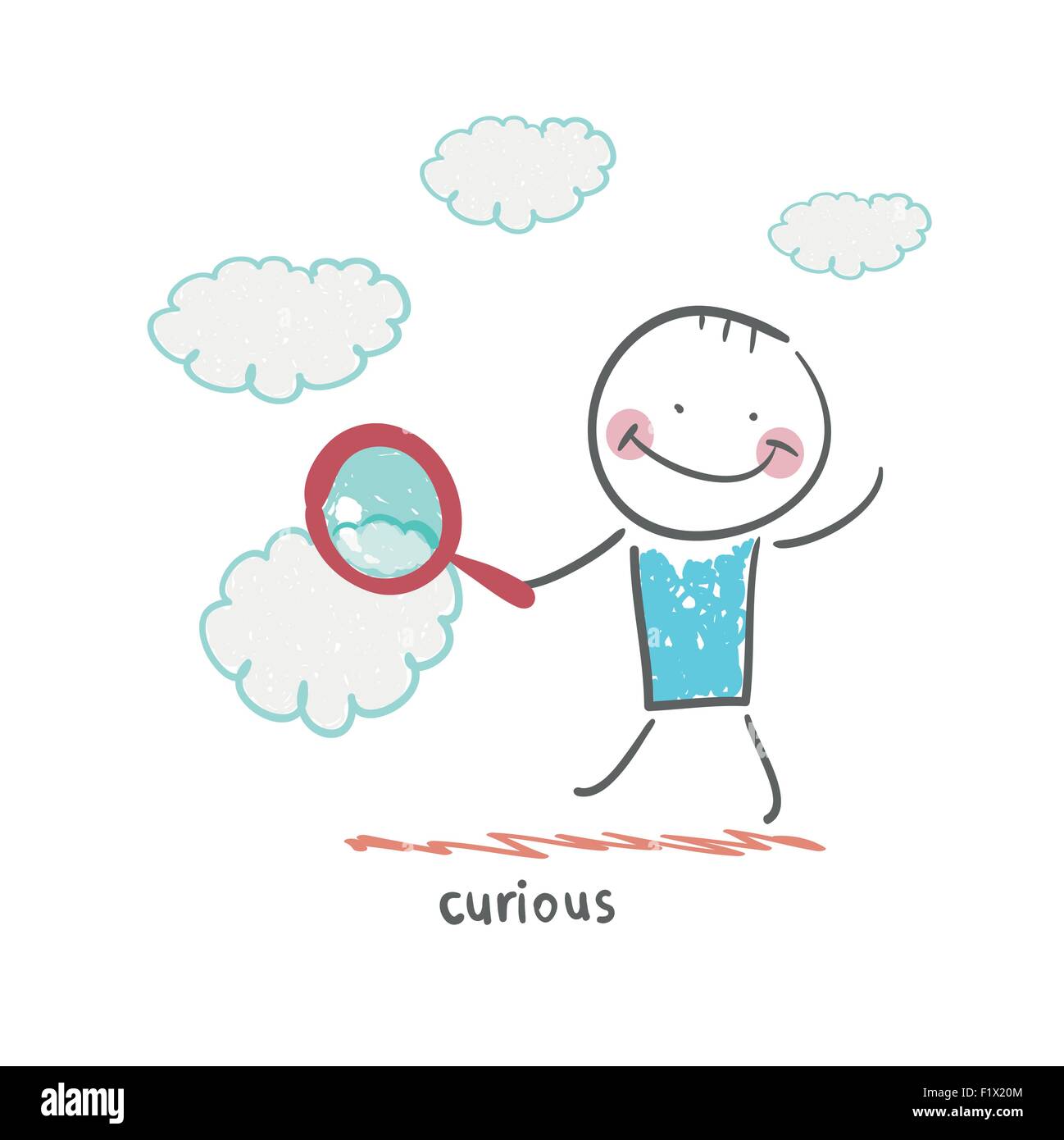curious. Fun cartoon style illustration. The situation of life Stock ...