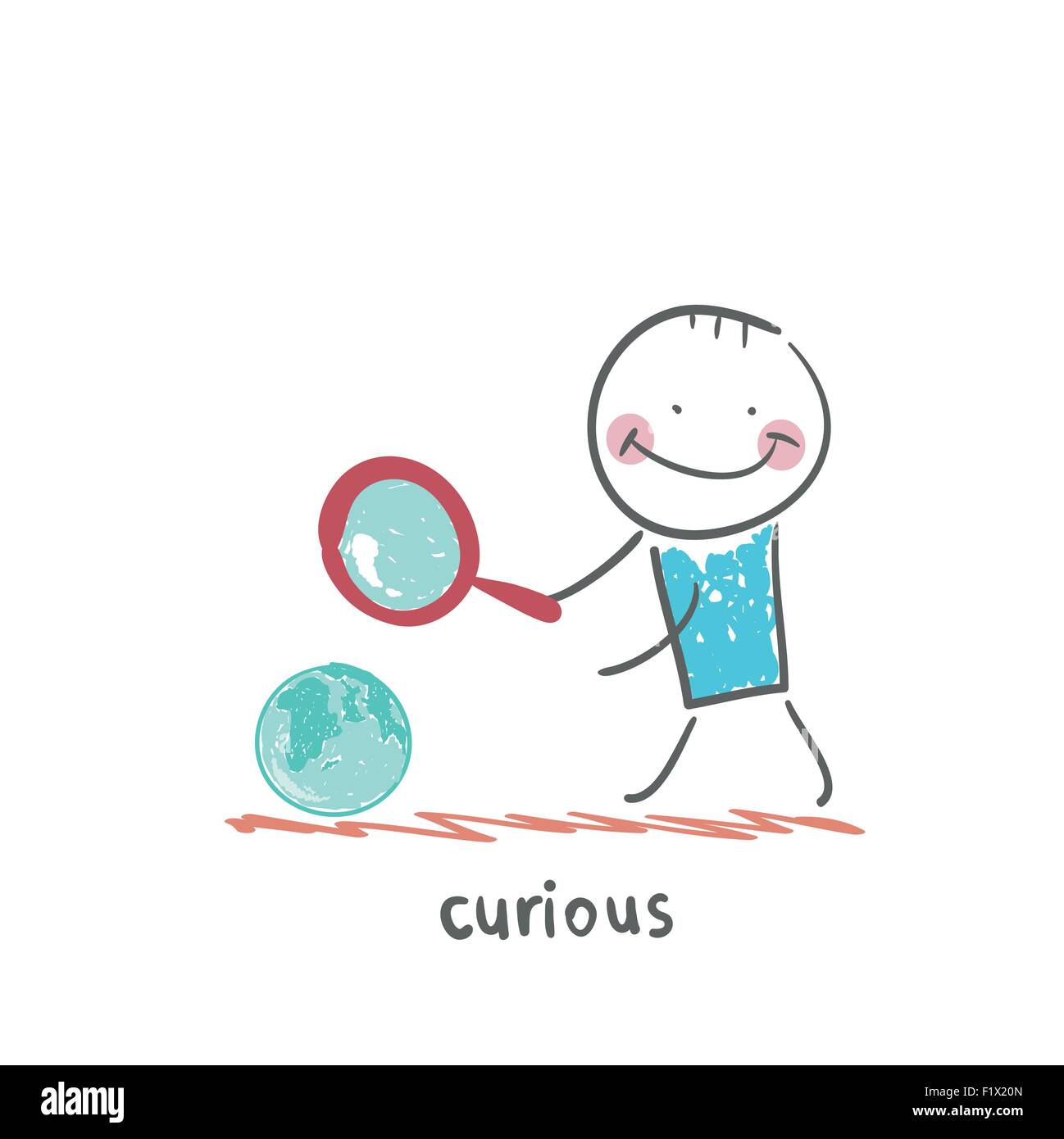 curious. Fun cartoon style illustration. The situation of life Stock ...