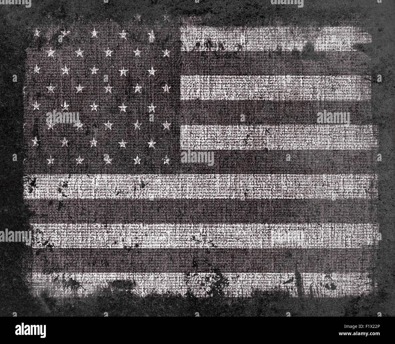 Grunge image of texture United States Flag toned gray Stock Photo - Alamy
