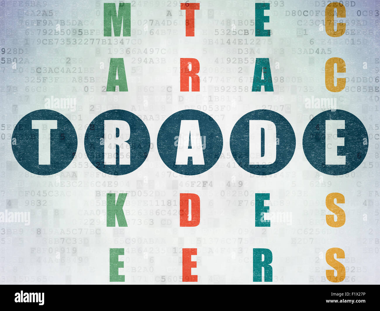 Finance concept: word Trade in solving Crossword Puzzle Stock Photo - Alamy