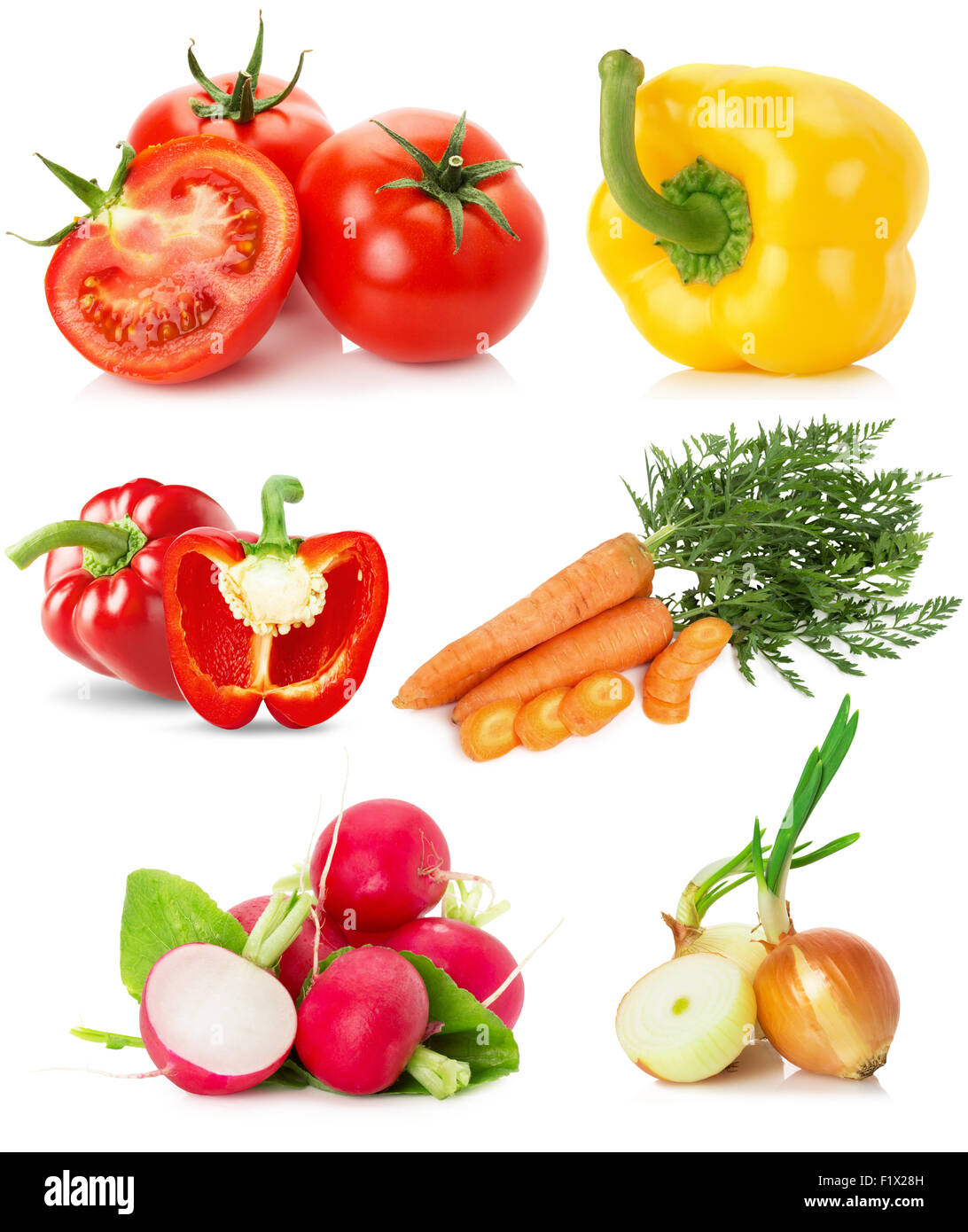 collection of vegetables isolated on the white background Stock Photo ...