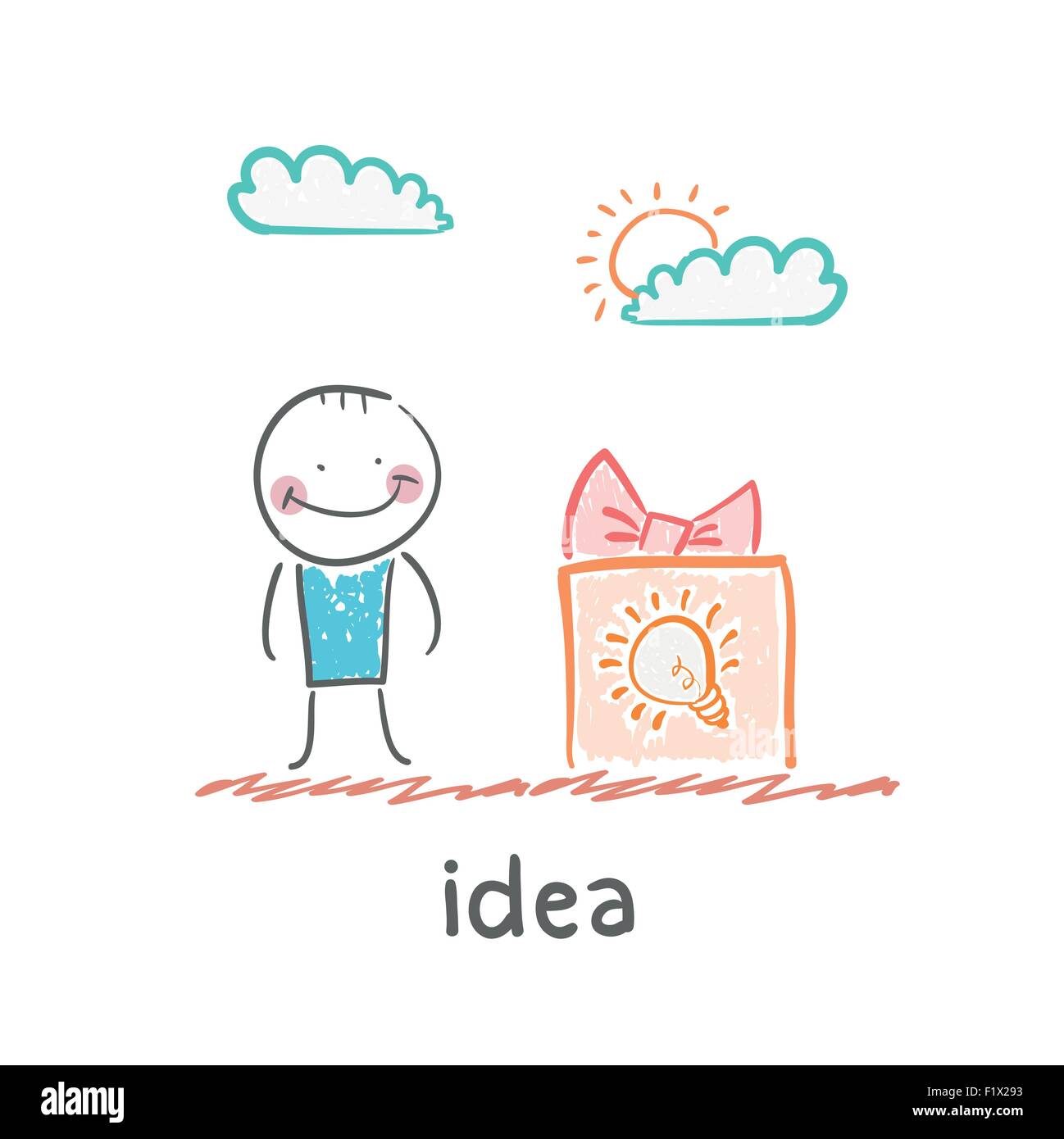 idea. Fun cartoon style illustration. The situation of life Stock ...