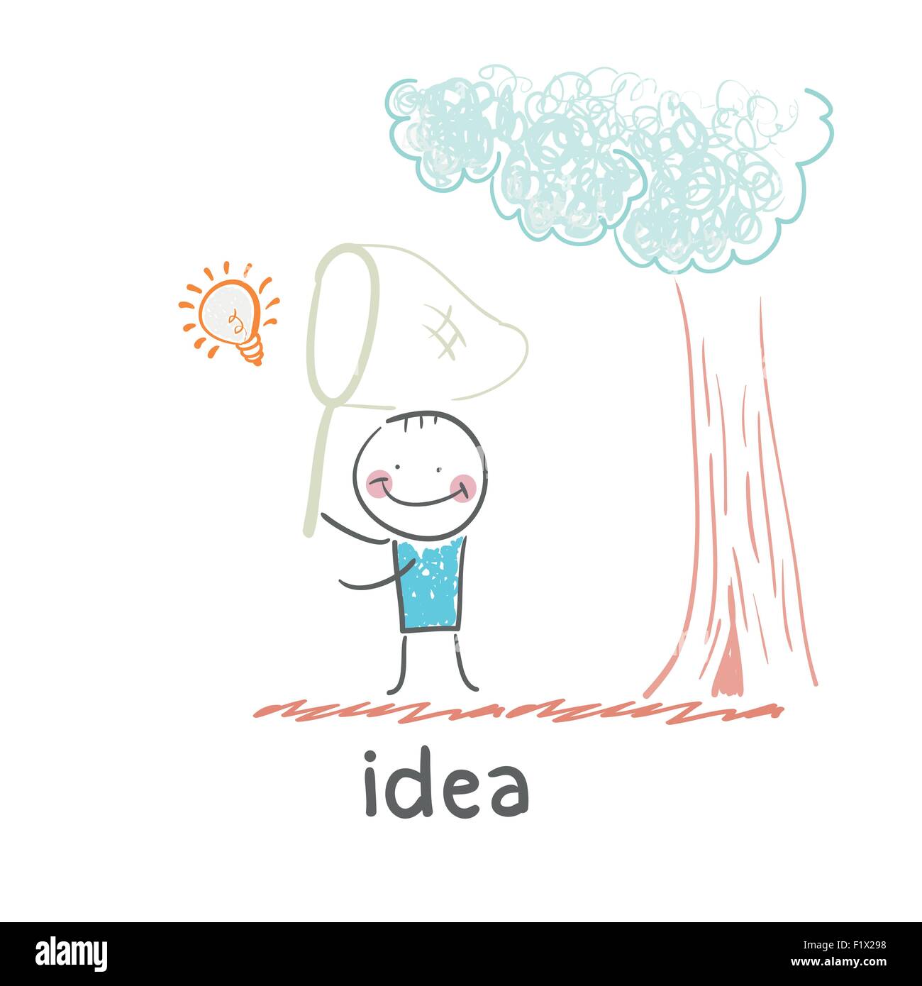 idea. Fun cartoon style illustration. The situation of life Stock ...