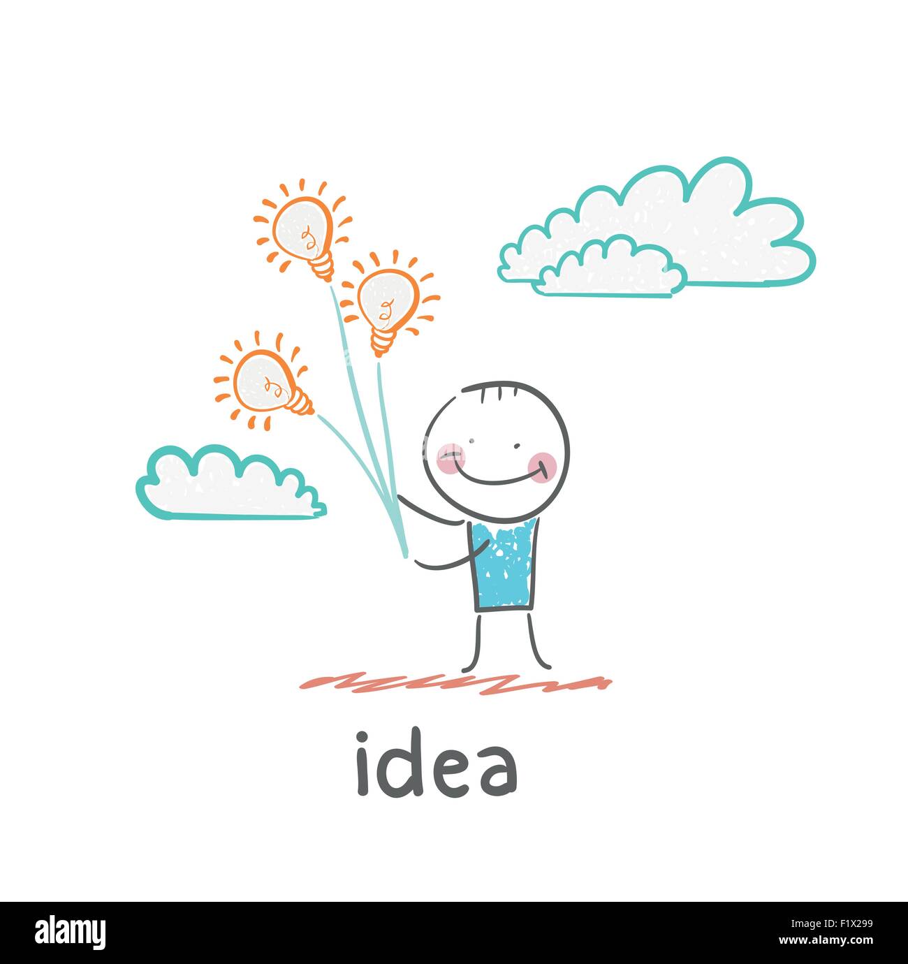 idea. Fun cartoon style illustration. The situation of life Stock ...