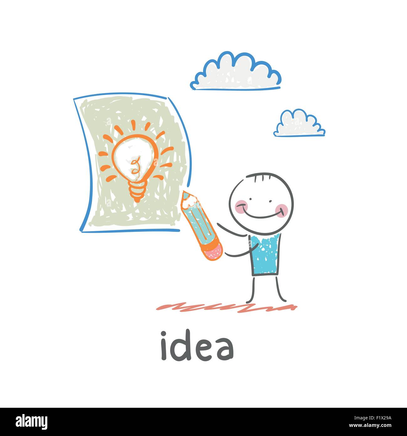 idea. Fun cartoon style illustration. The situation of life Stock ...