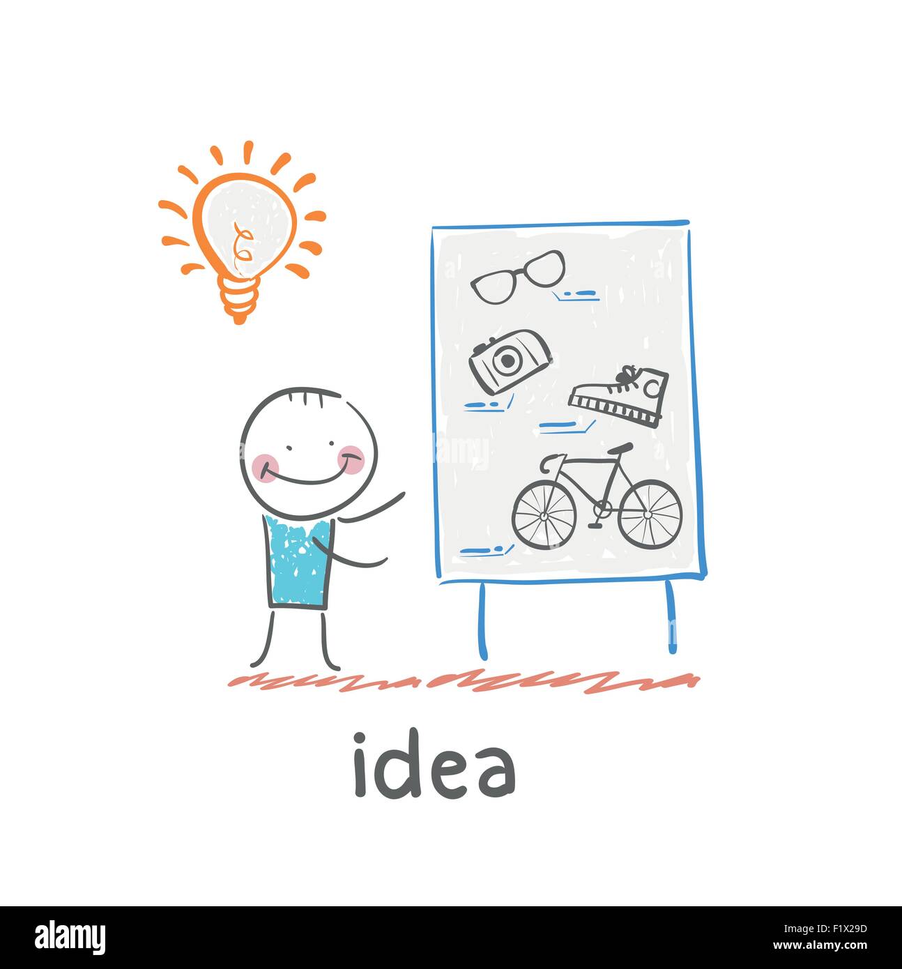 idea. Fun cartoon style illustration. The situation of life Stock ...