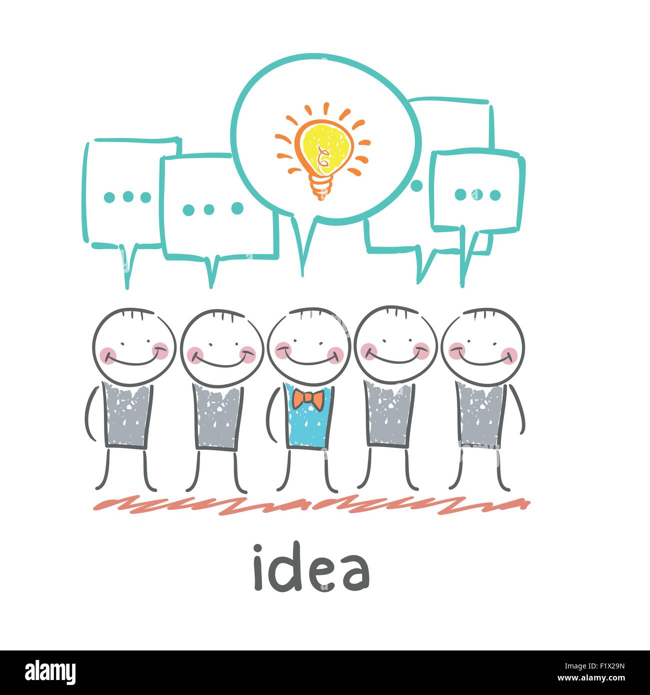 idea. Fun cartoon style illustration. The situation of life Stock ...