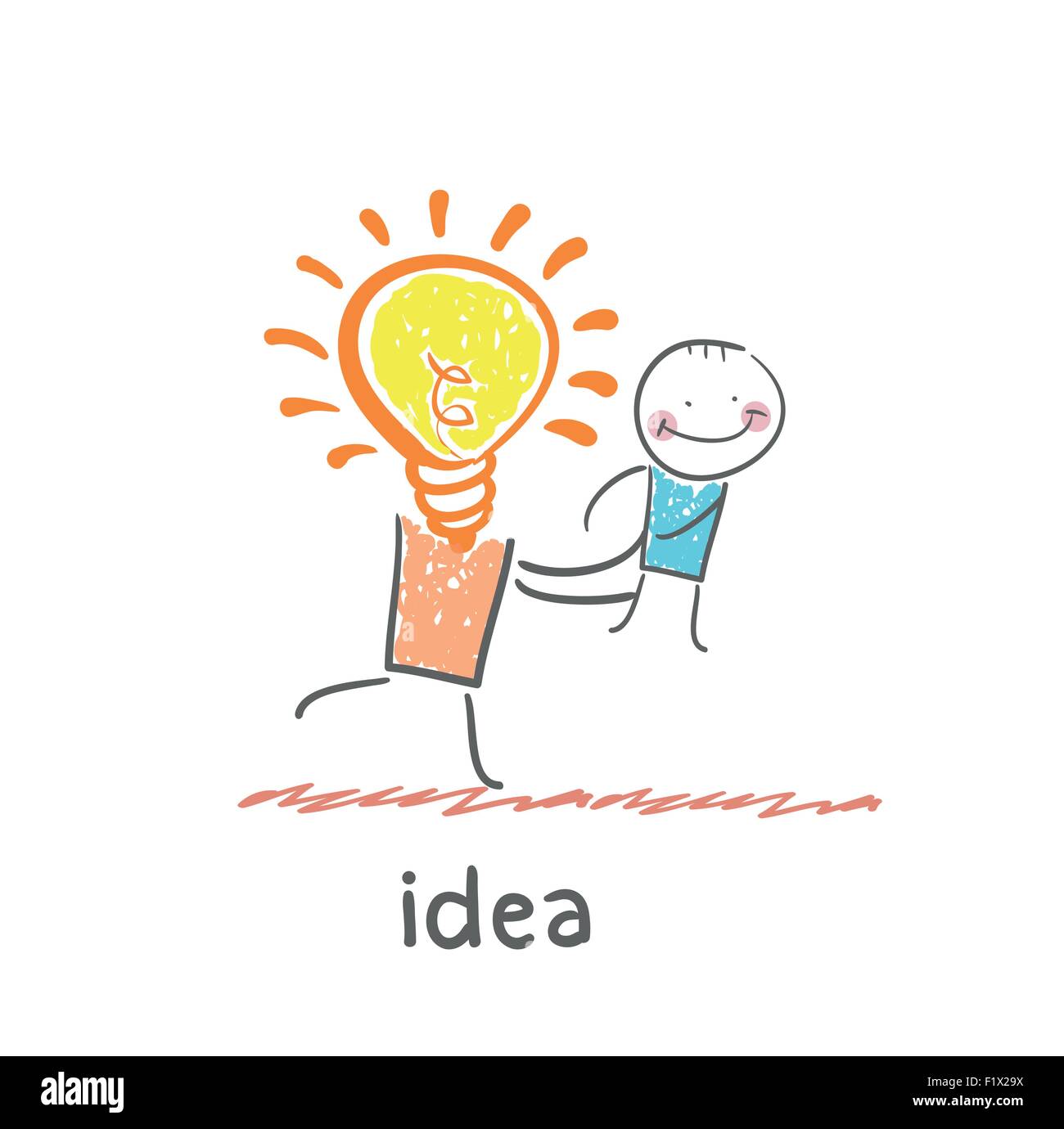 idea. Fun cartoon style illustration. The situation of life Stock ...