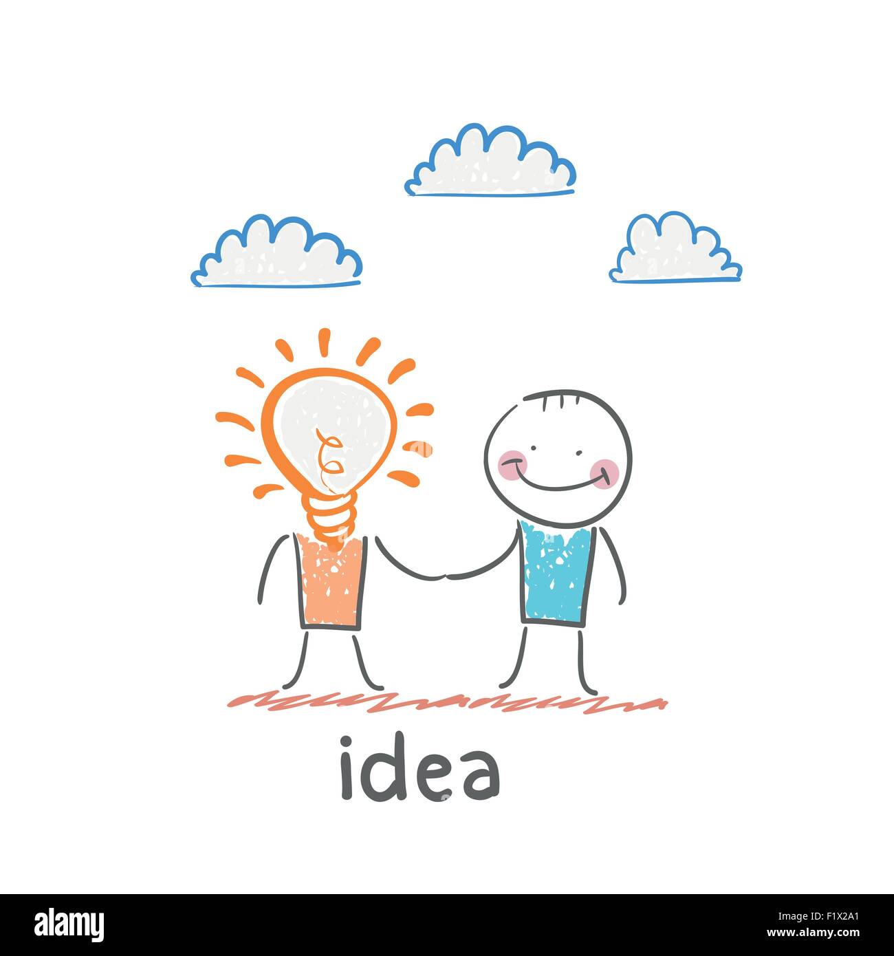 idea. Fun cartoon style illustration. The situation of life Stock ...